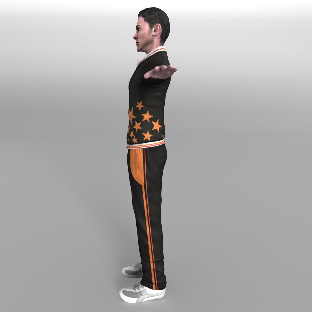 male sport player 3d model