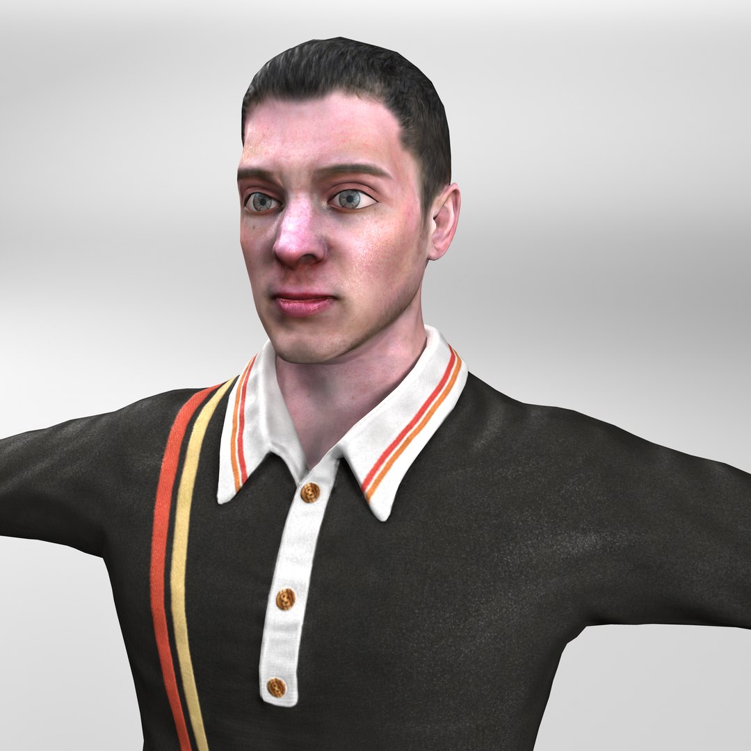 male sport player 3d model