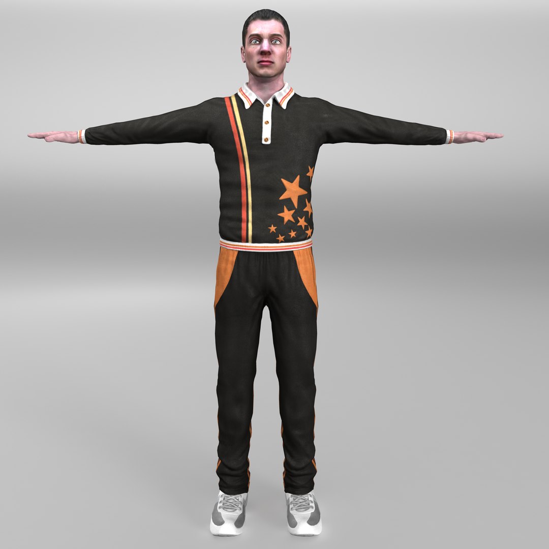 male sport player 3d model