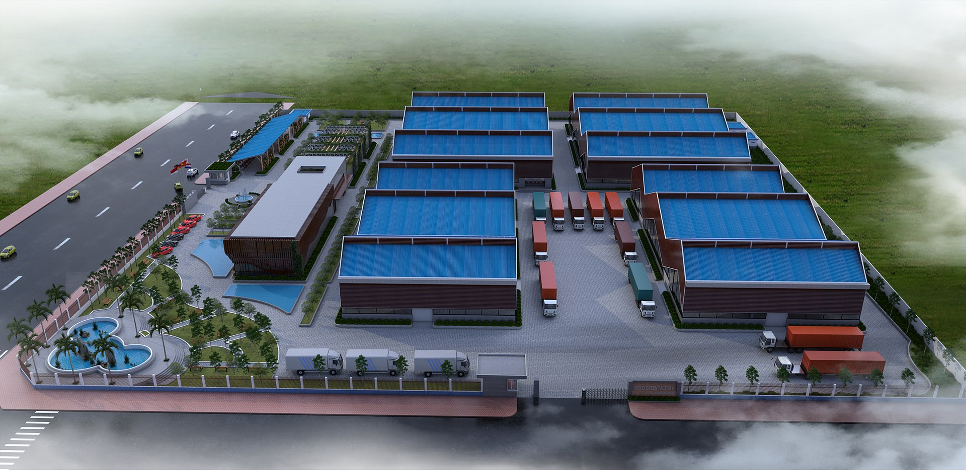 3D Wood Green Factory - TurboSquid 1454229