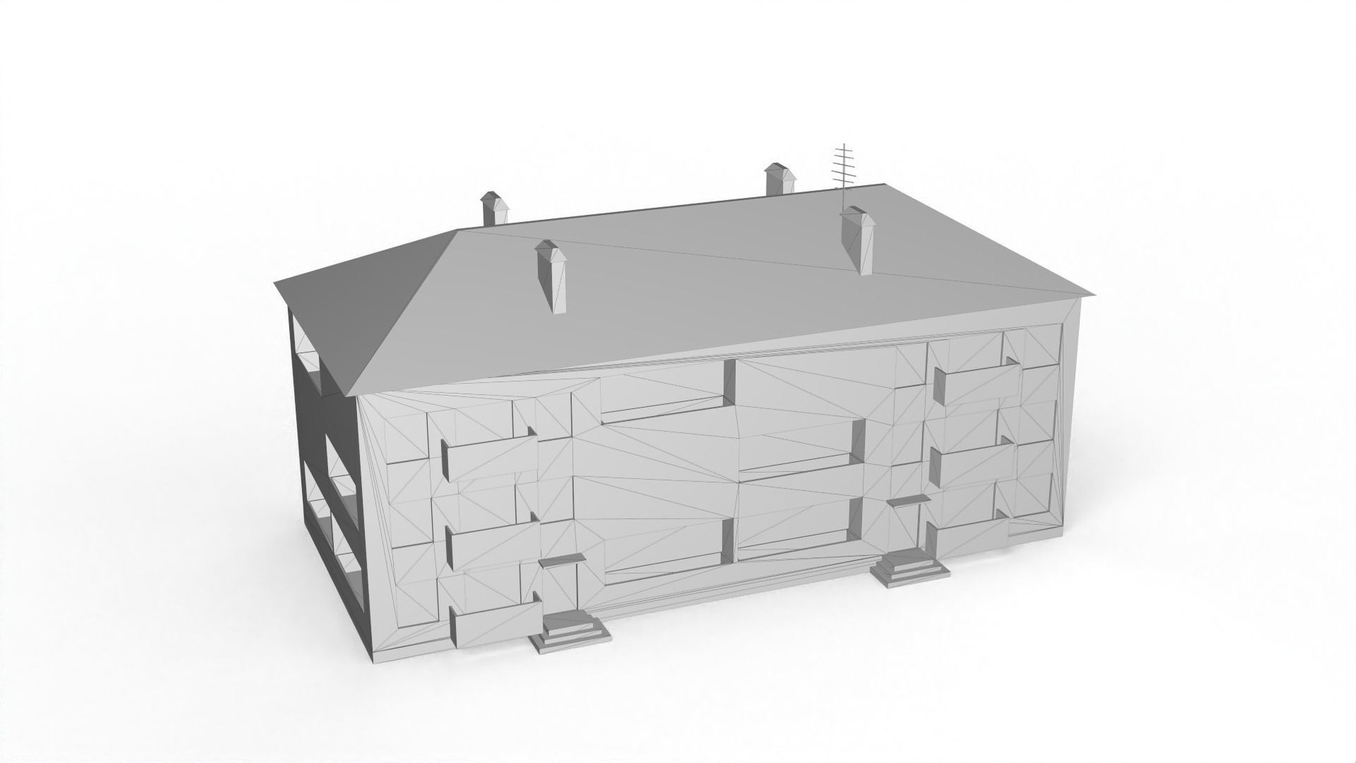 Free 3D Three-storey House Model - TurboSquid 1723533