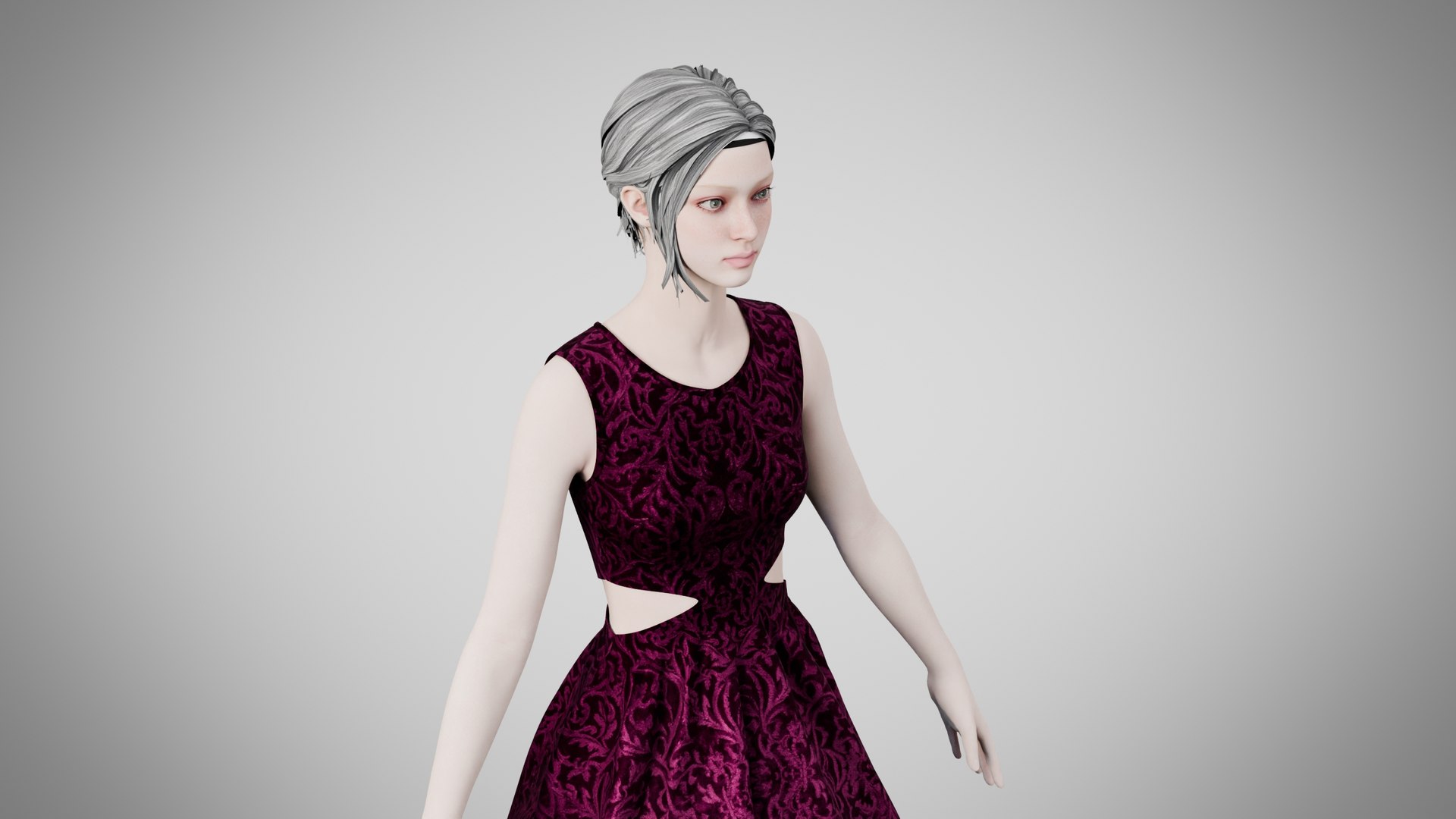 3D Dress 33 Velvet Plum Dream - TurboSquid 2502080