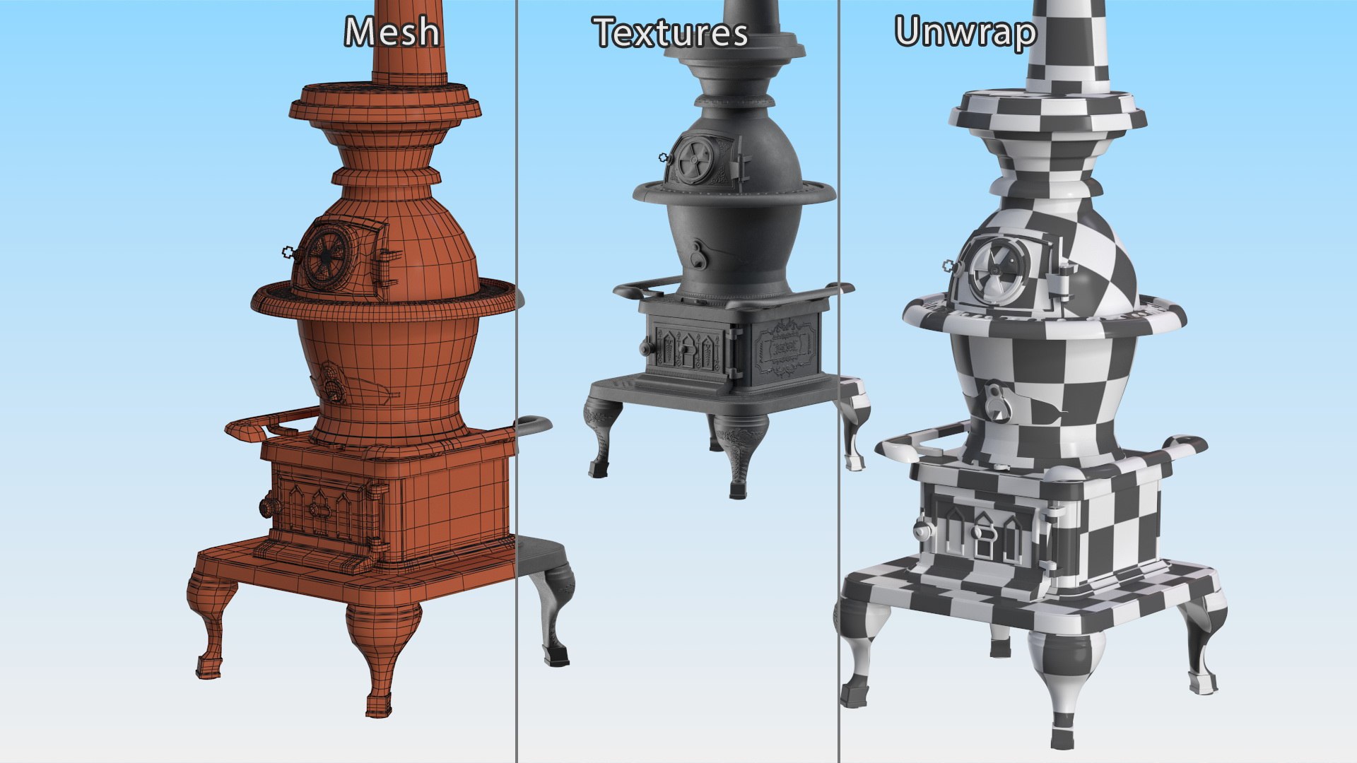 3D Iron Potbelly Stove New Model - TurboSquid 2300595