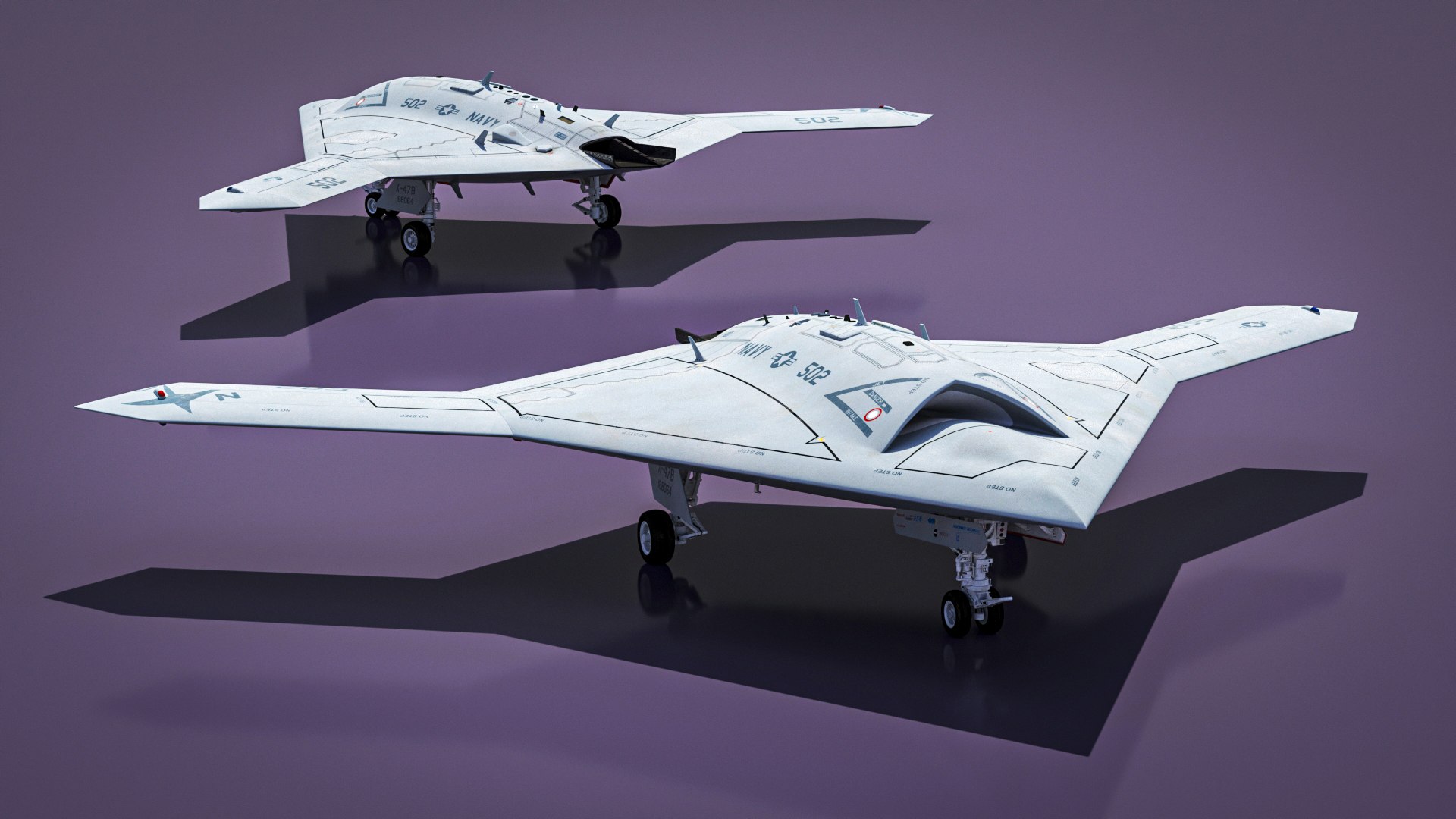 3D Stealth Tactical X-47B UAV Model - TurboSquid 2368329