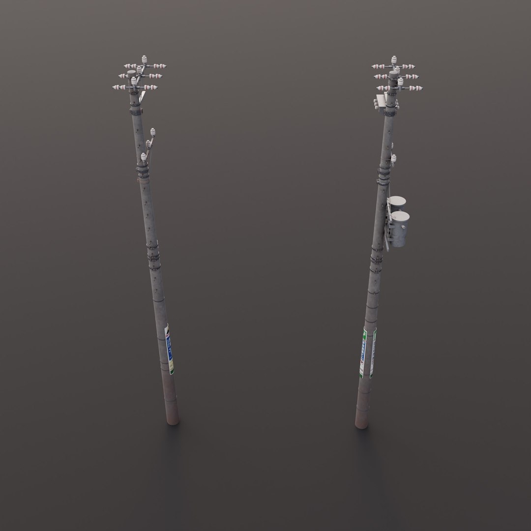 3D Electric Poles - TurboSquid 1964484