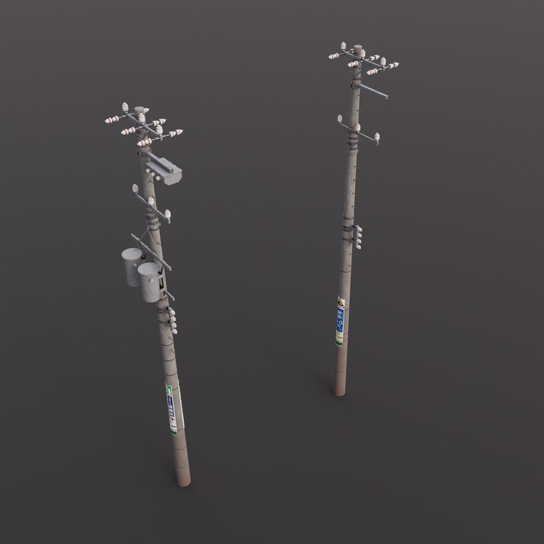 3D Electric Poles - TurboSquid 1964484