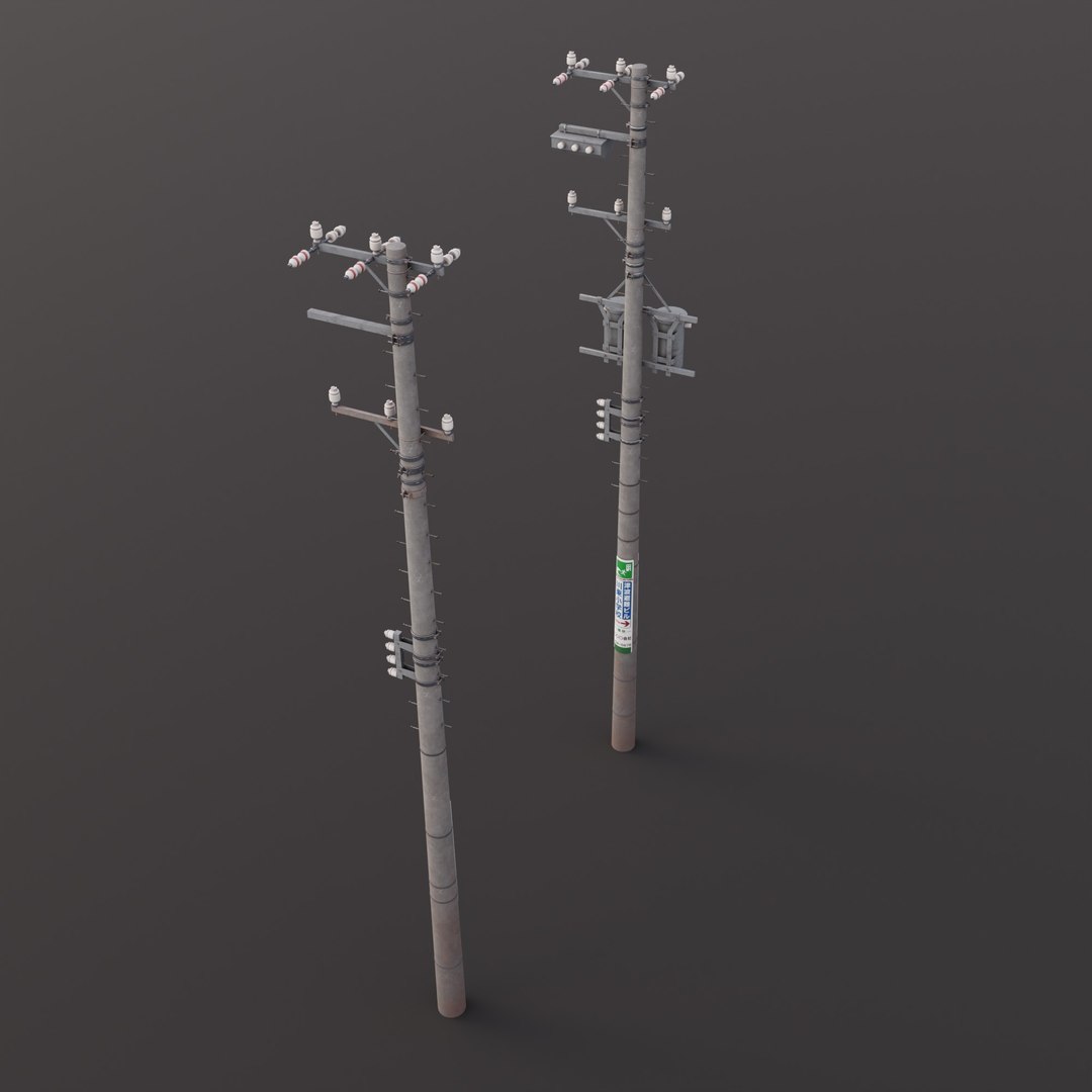 3D Electric Poles - TurboSquid 1964484