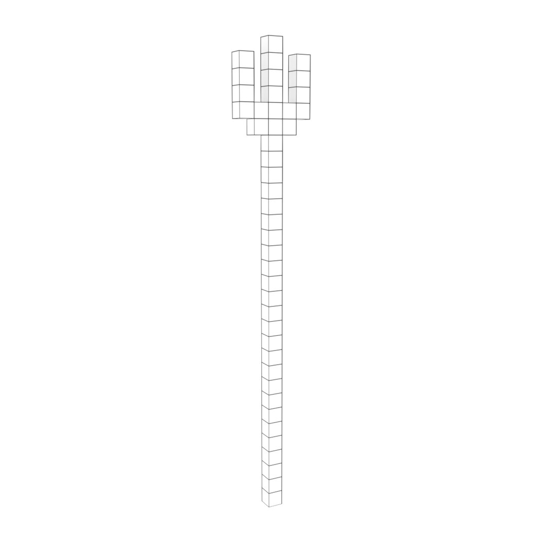 3D Minecraft Trident Model - TurboSquid 1496259