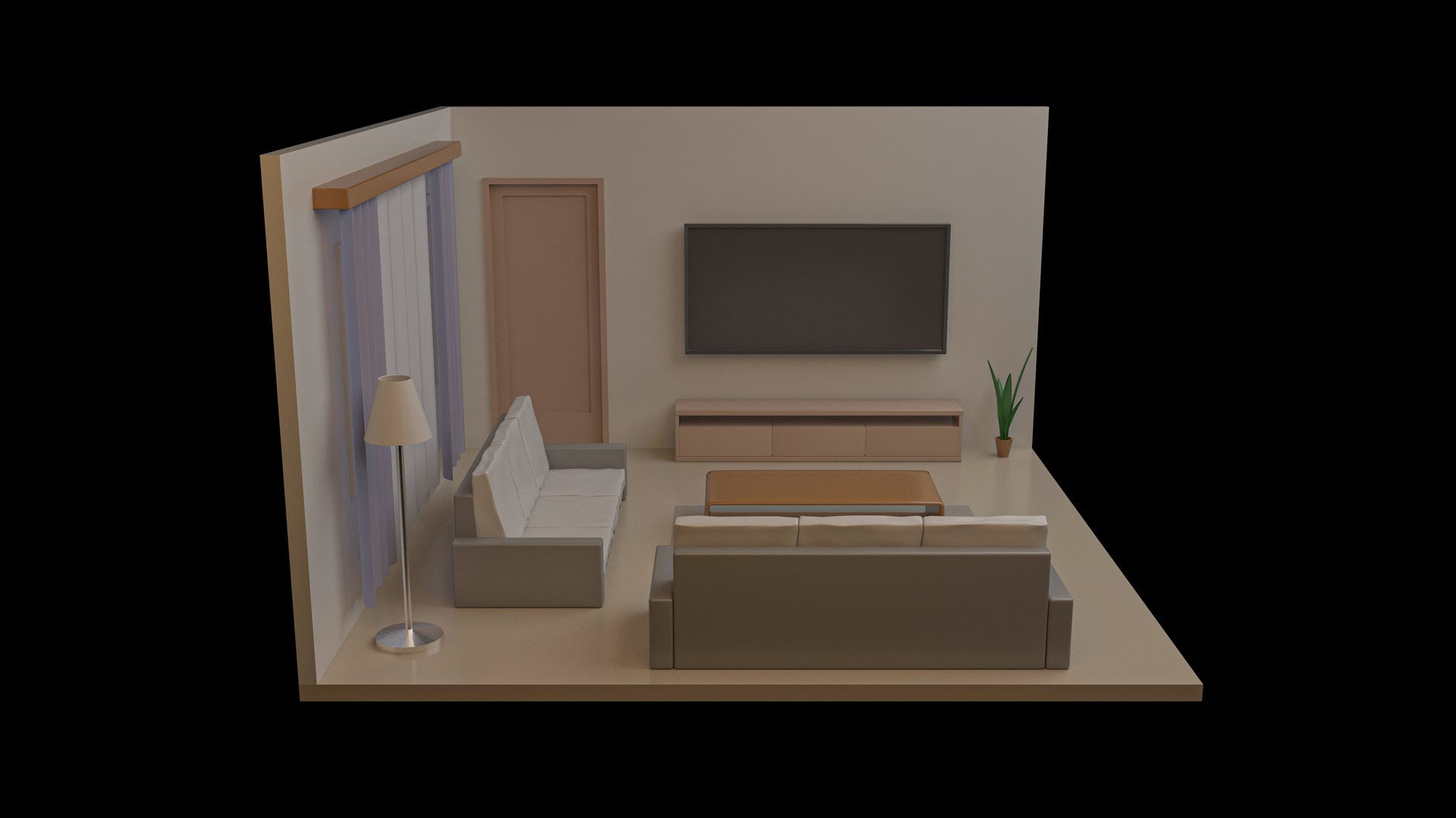 3D Basic Isometric Room - TurboSquid 1933599