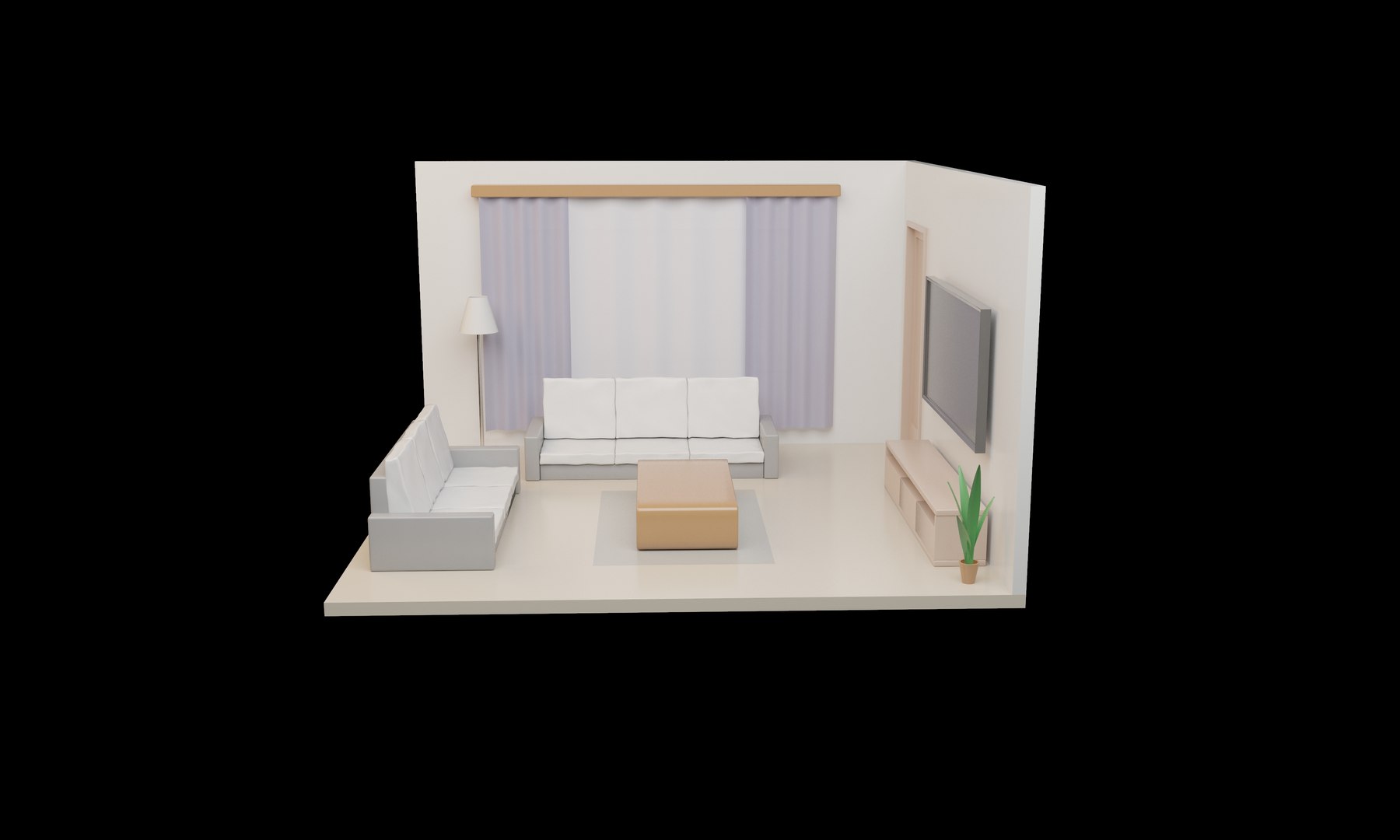 3D Basic Isometric Room - TurboSquid 1933599