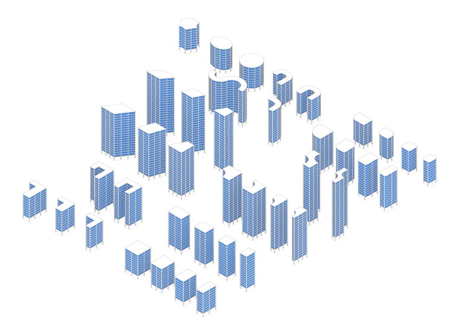 modelo 3d Office Building Typology 1 for Context Model - TurboSquid 2103320
