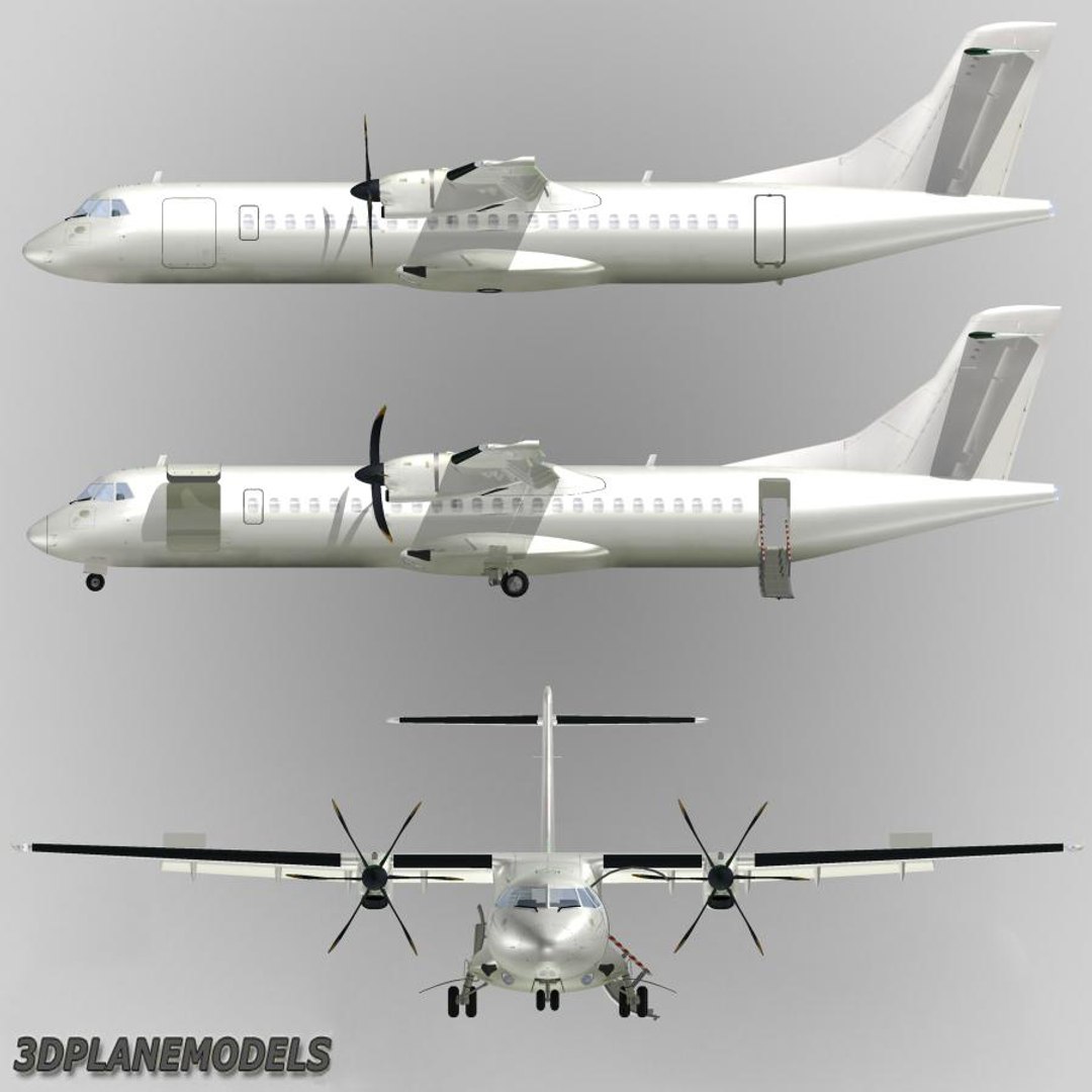 3d Atr 72-500 Generic White