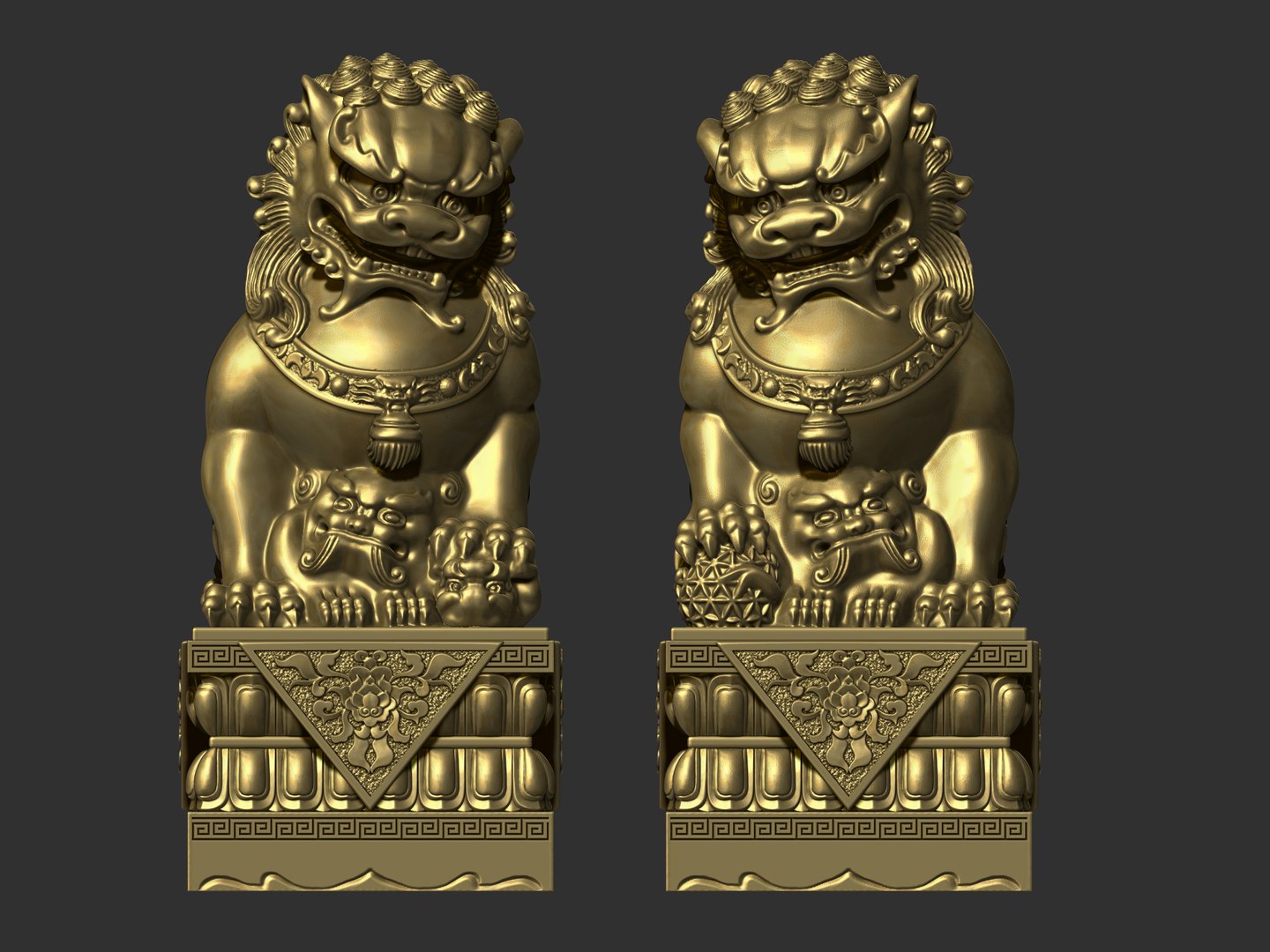 Guardian Lions 3D Model - TurboSquid 2044565