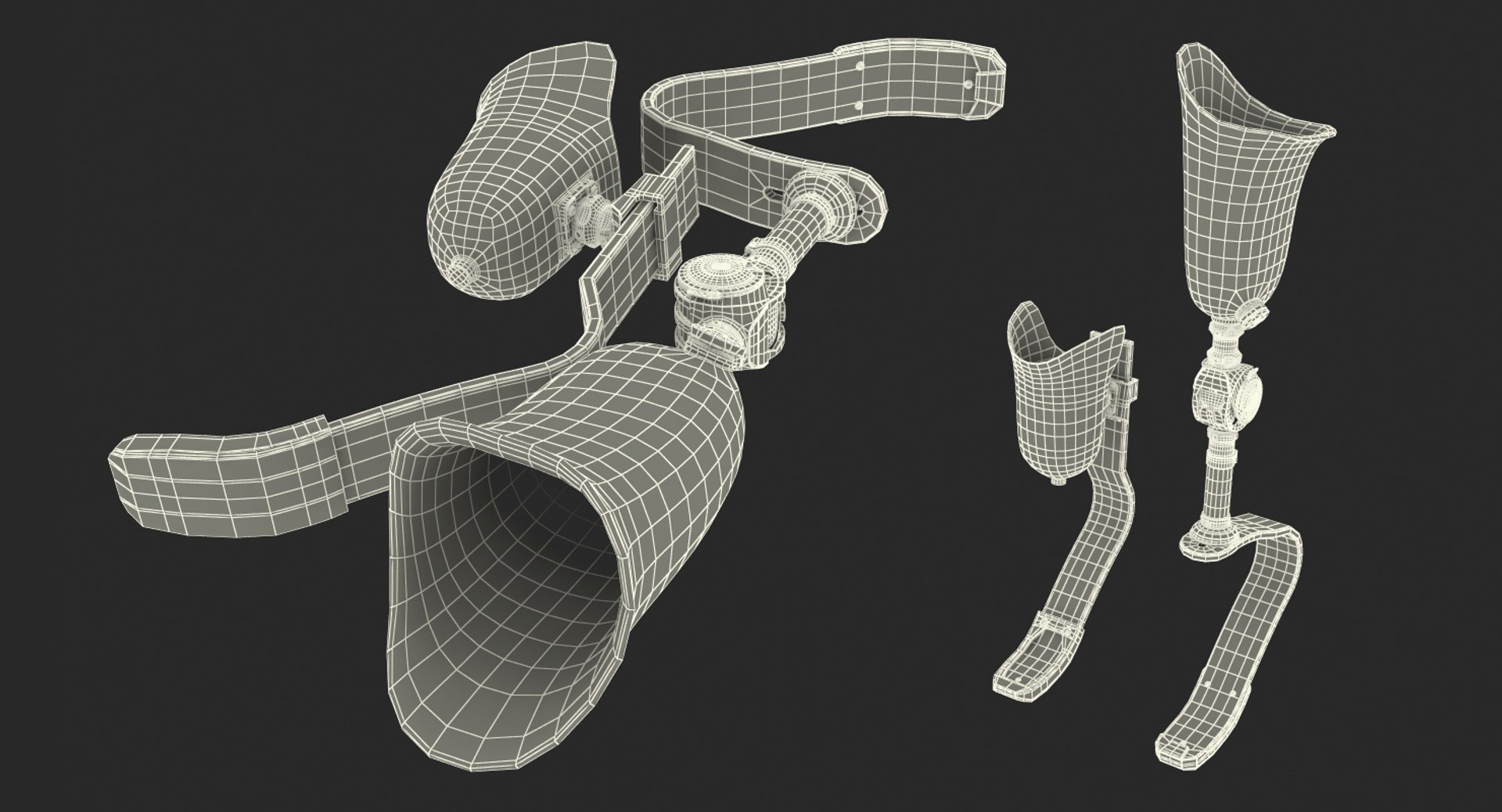 Knee fitness prosthetics set 3D model - TurboSquid 1301011