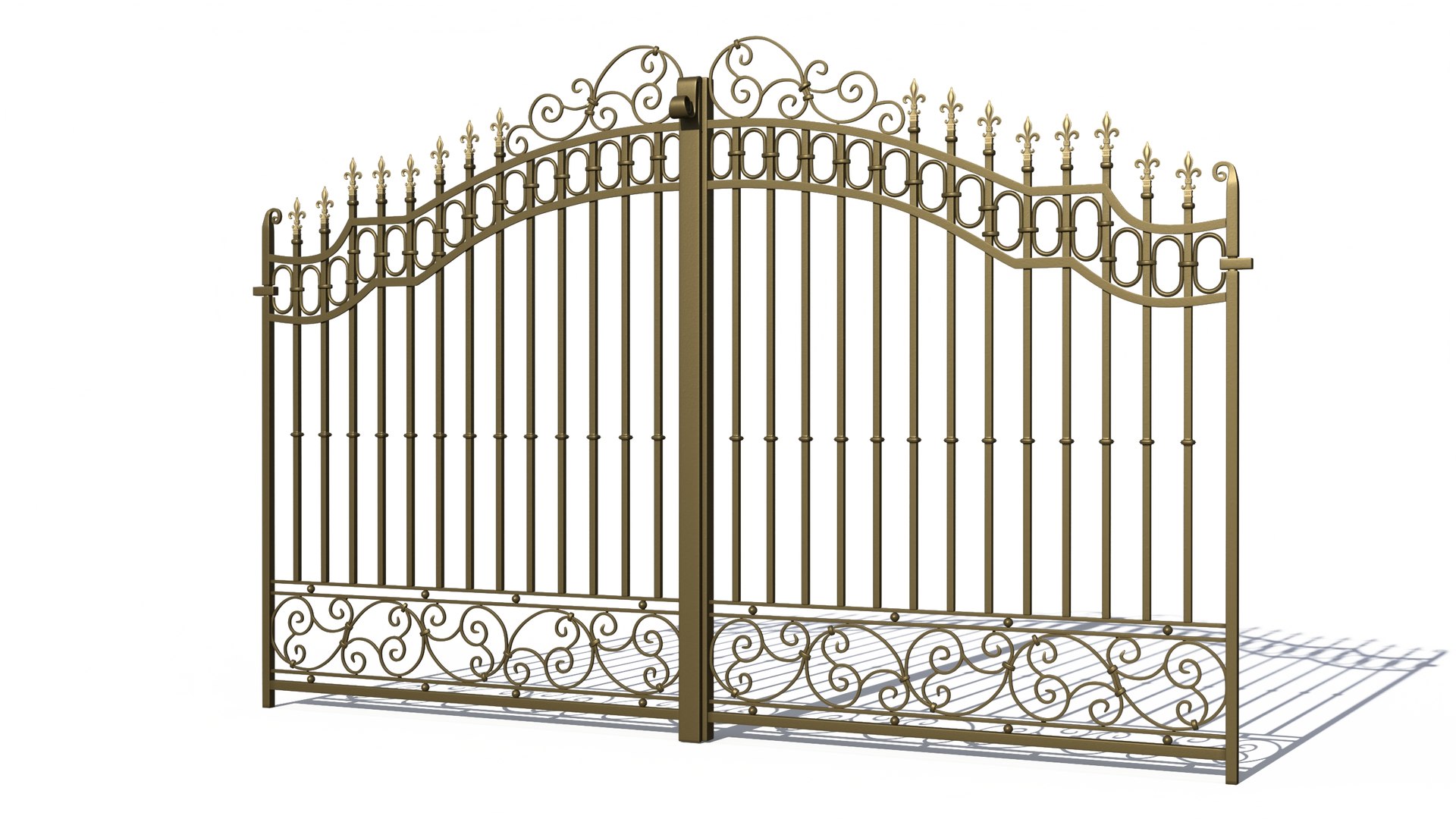 Gilded Wrought Iron Gates 3D Model - TurboSquid 2248691