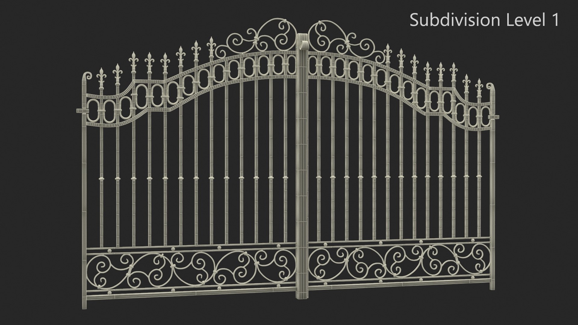 Gilded Wrought Iron Gates 3D Model - TurboSquid 2248691