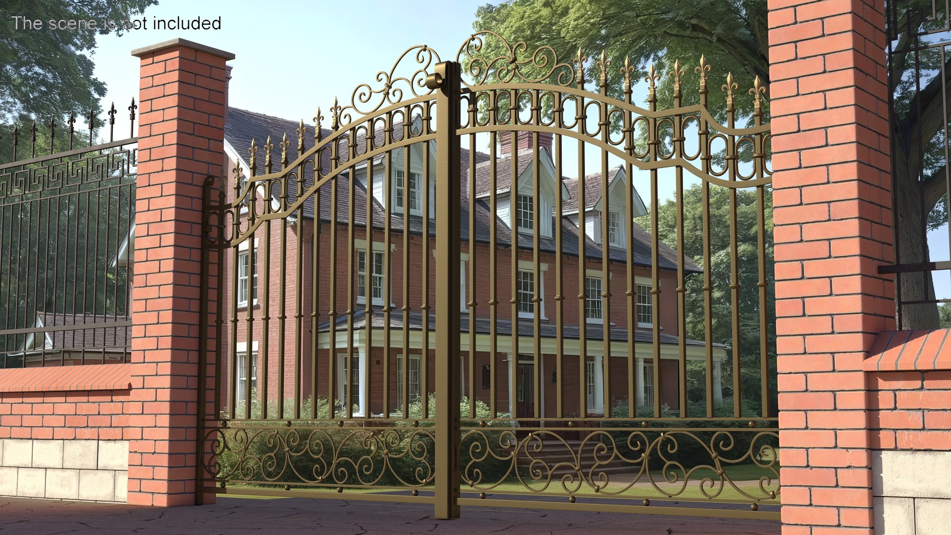 Gilded Wrought Iron Gates 3D Model - TurboSquid 2248691
