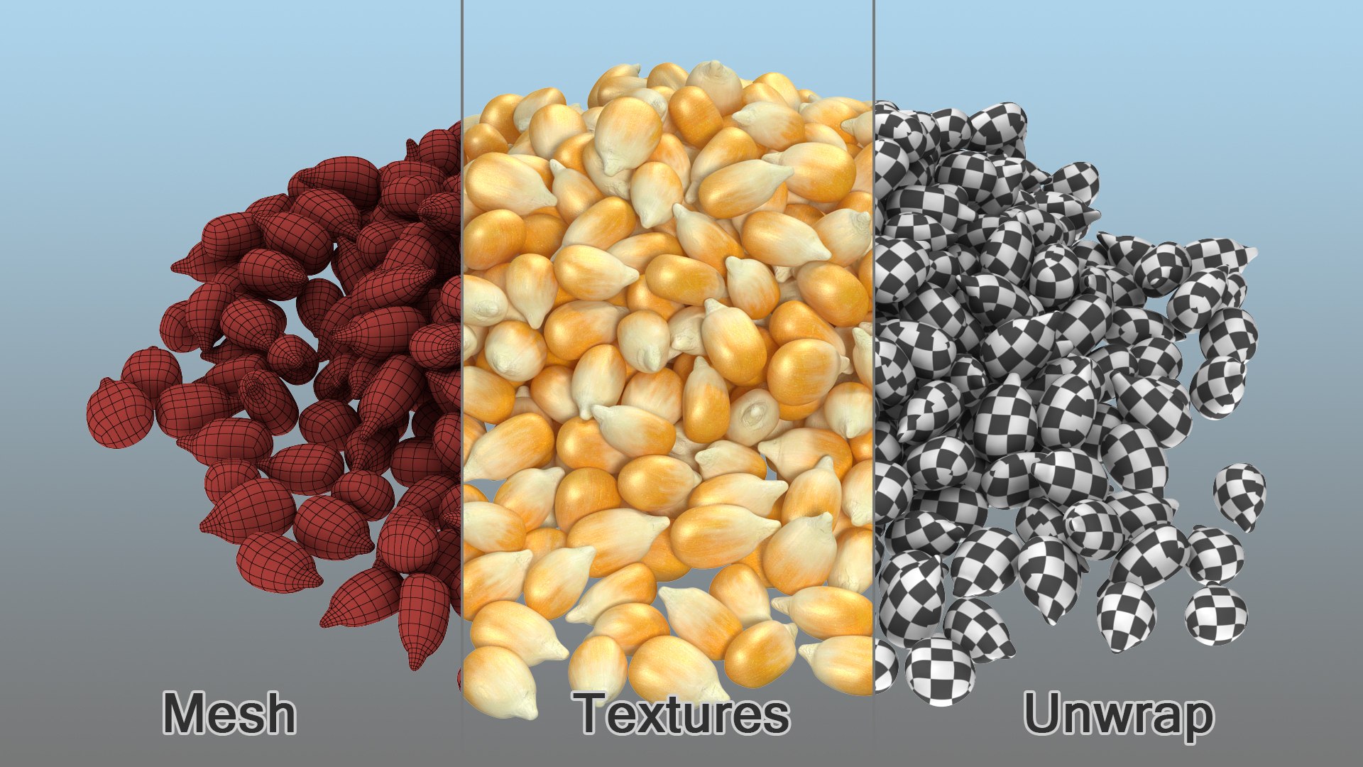 Corn Seeds Pile 3D Model - TurboSquid 1546107