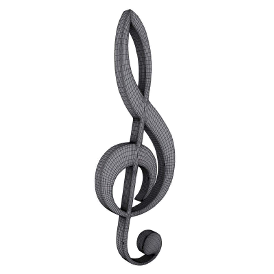 3d musical clef model