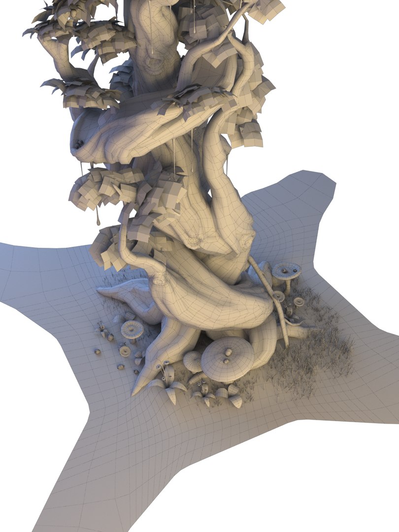 3d tree fairy tale model