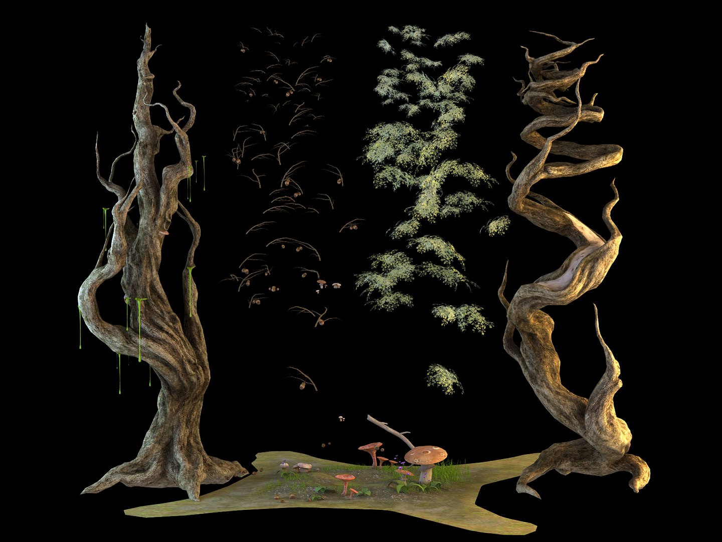 3d tree fairy tale model