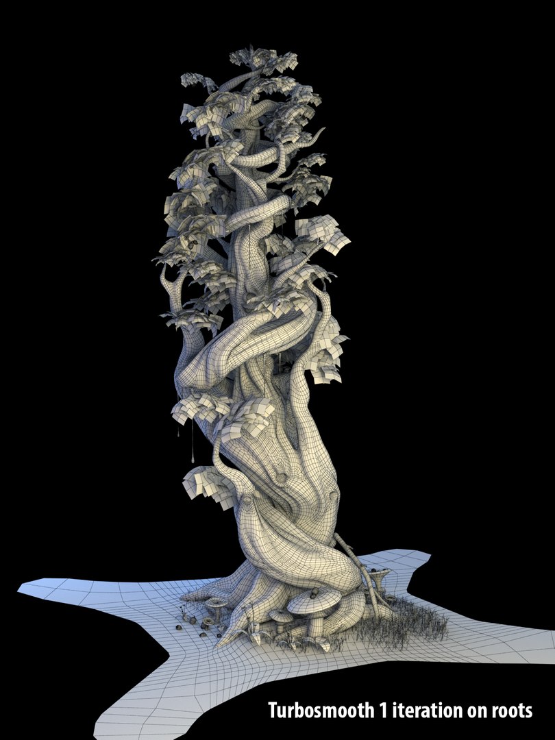 3d tree fairy tale model