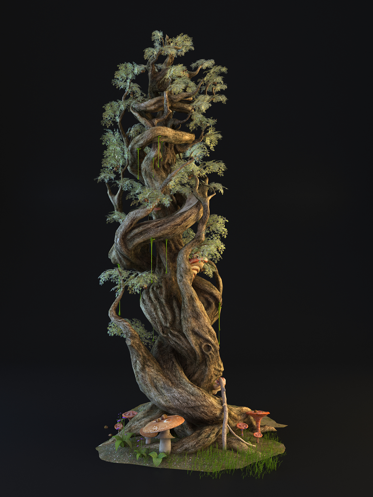 3d tree fairy tale model