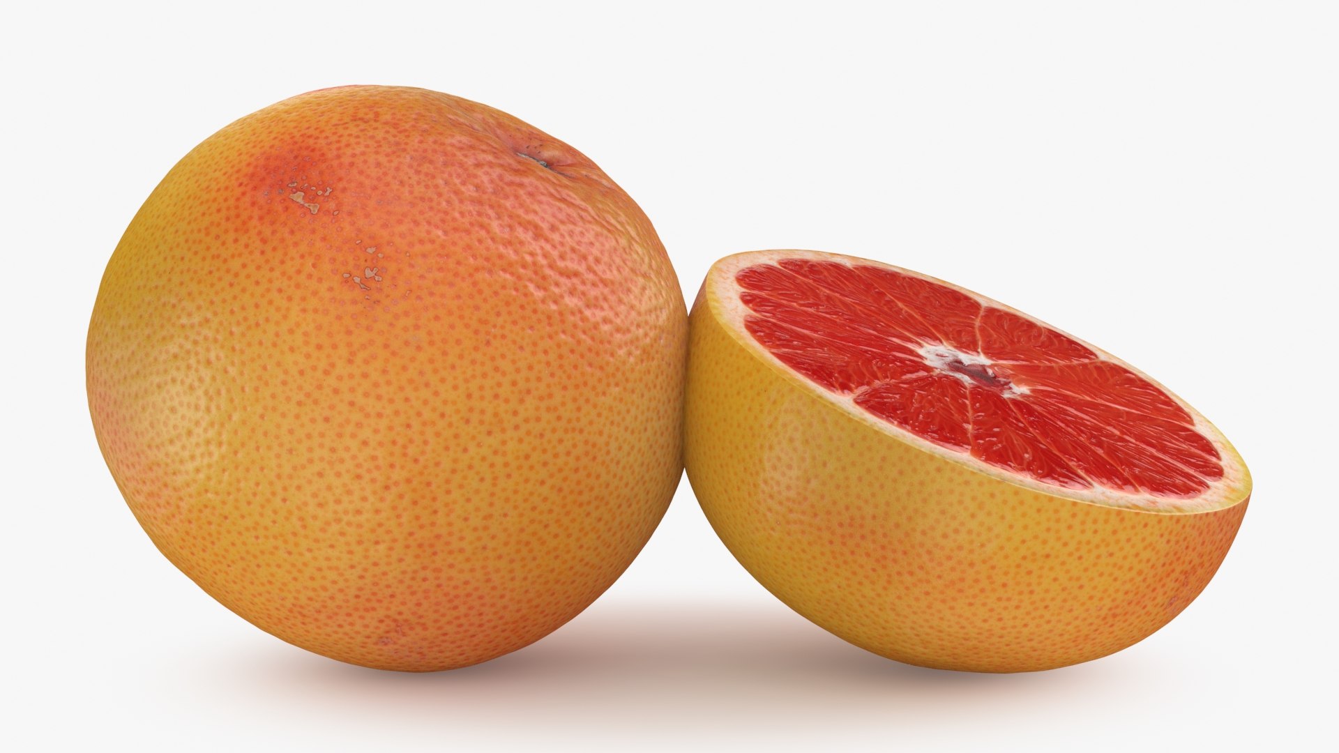 3D Grapefruit Whole Half - TurboSquid 2225900