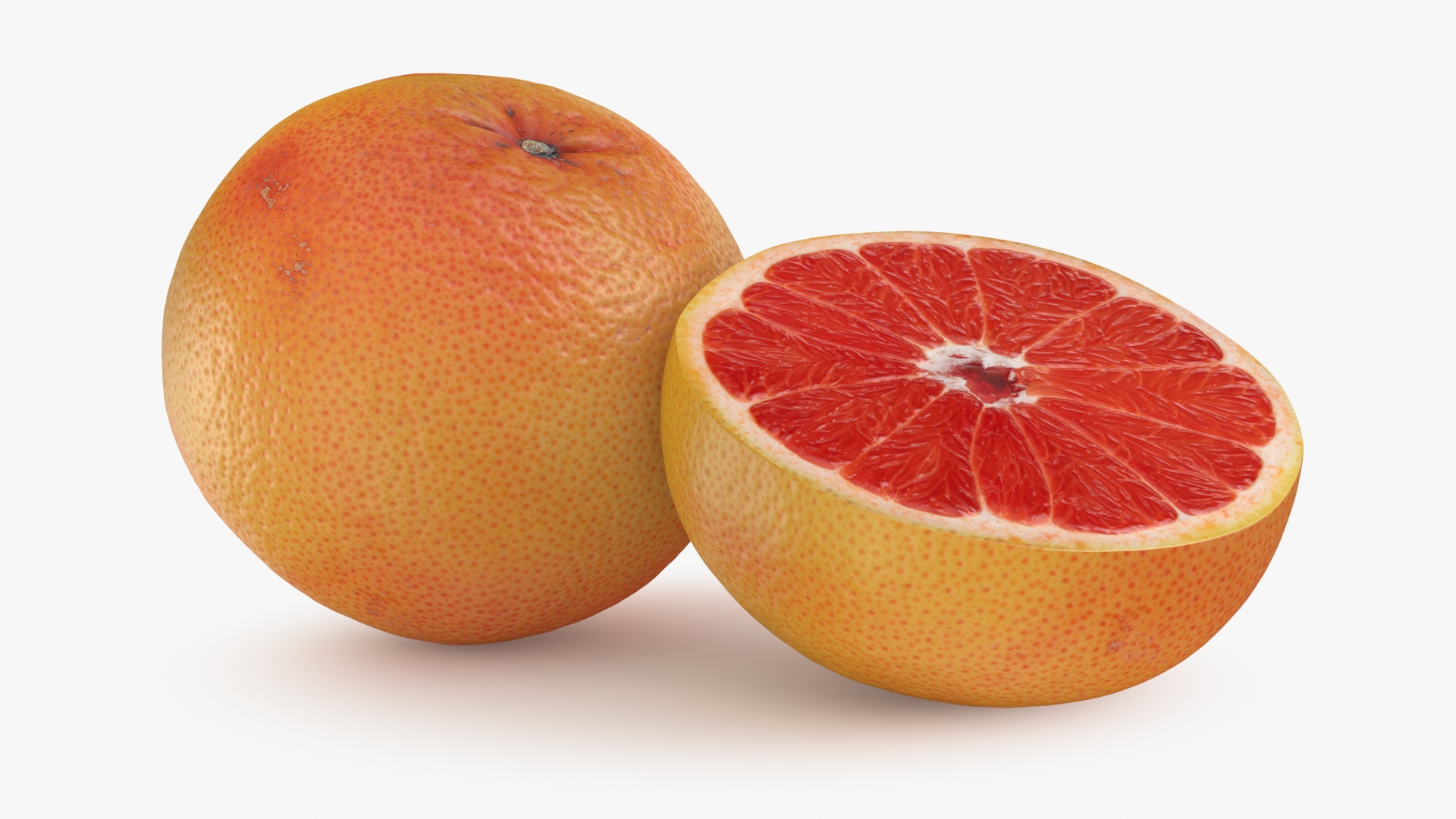 3D Grapefruit Whole Half - TurboSquid 2225900