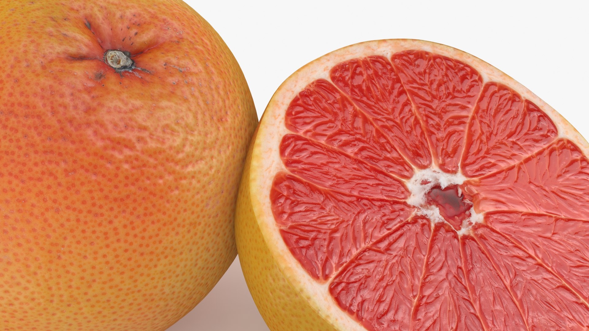 3D Grapefruit Whole Half - TurboSquid 2225900