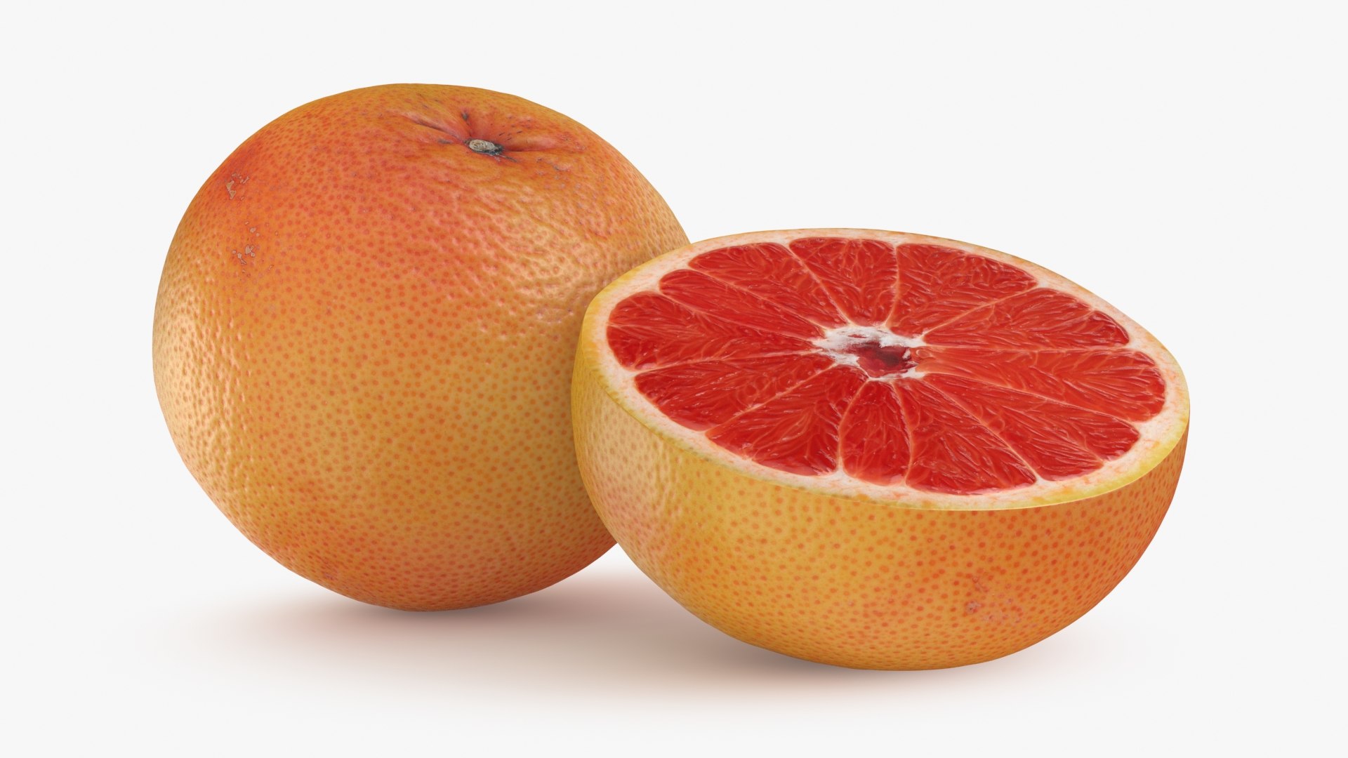 3D Grapefruit Whole Half - TurboSquid 2225900