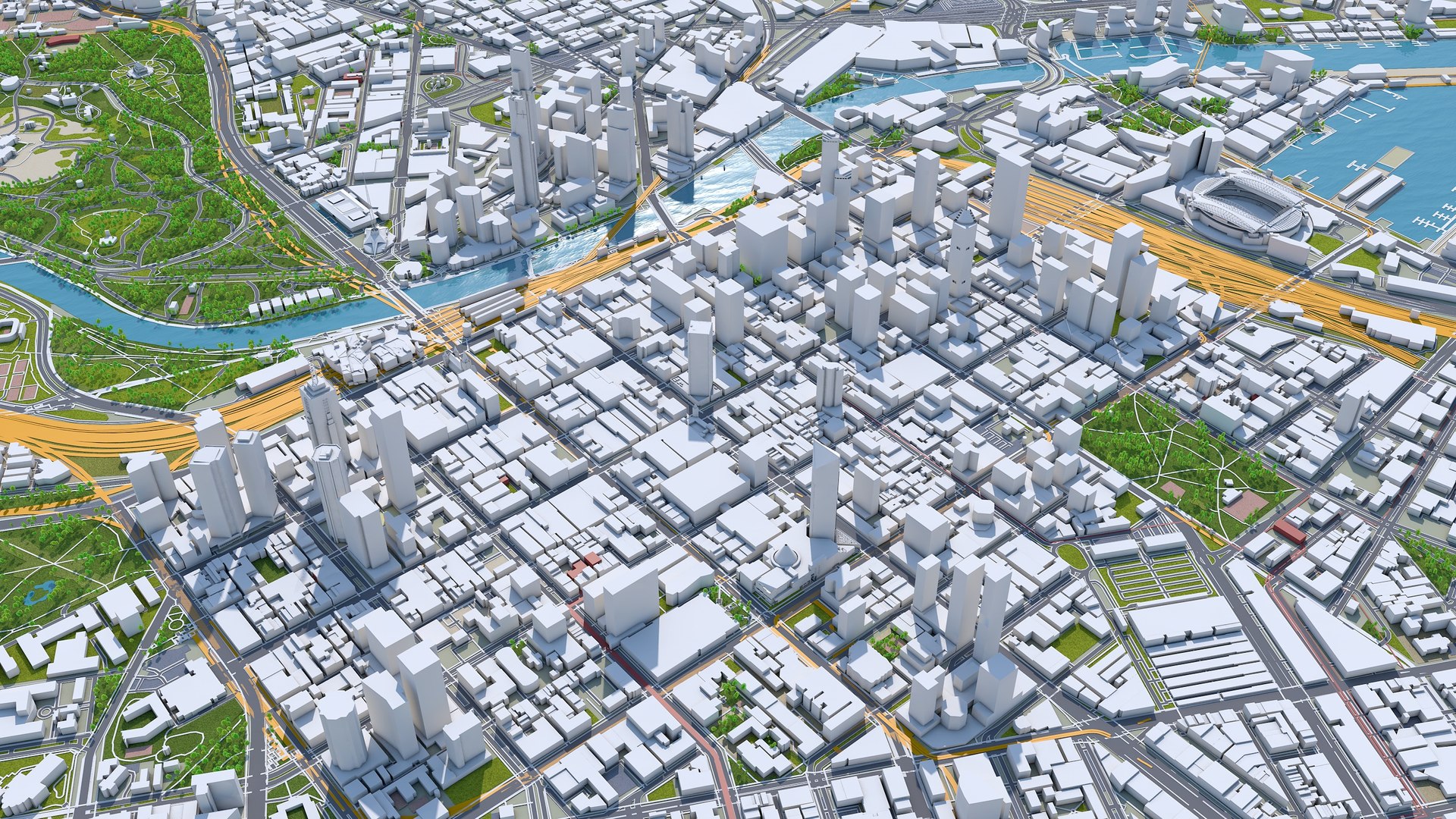 Melbourne Downtown Australia 3D Model - TurboSquid 1989301