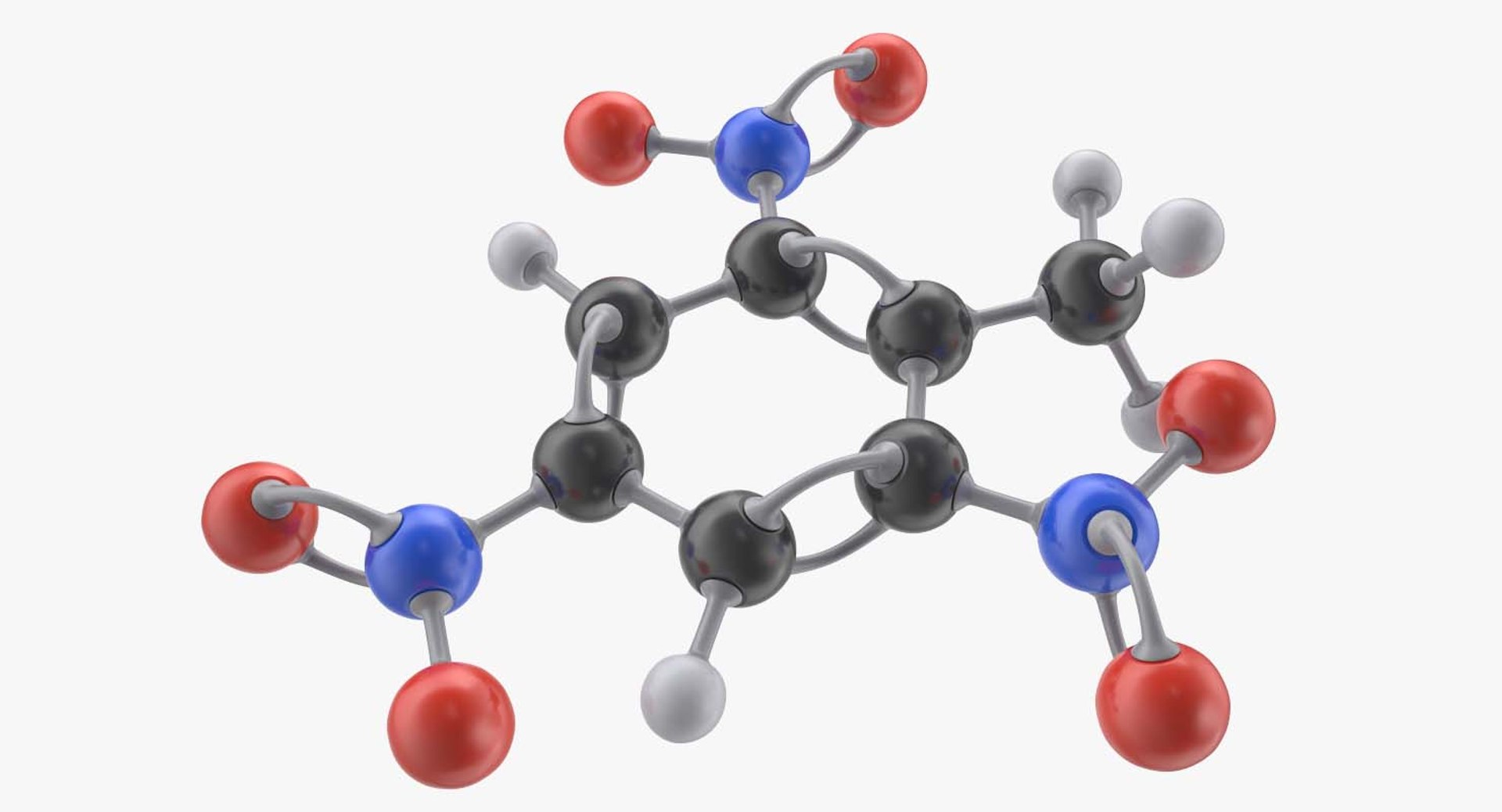 trinitrotoluene molecule tnt 3d 3ds