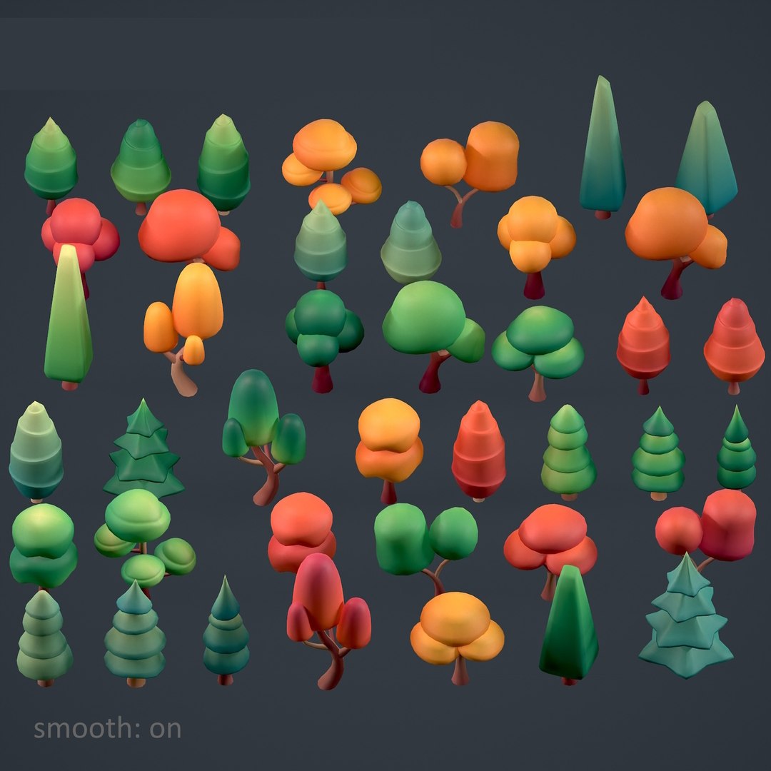 3D Stylized lowpoly trees set - TurboSquid 2036366