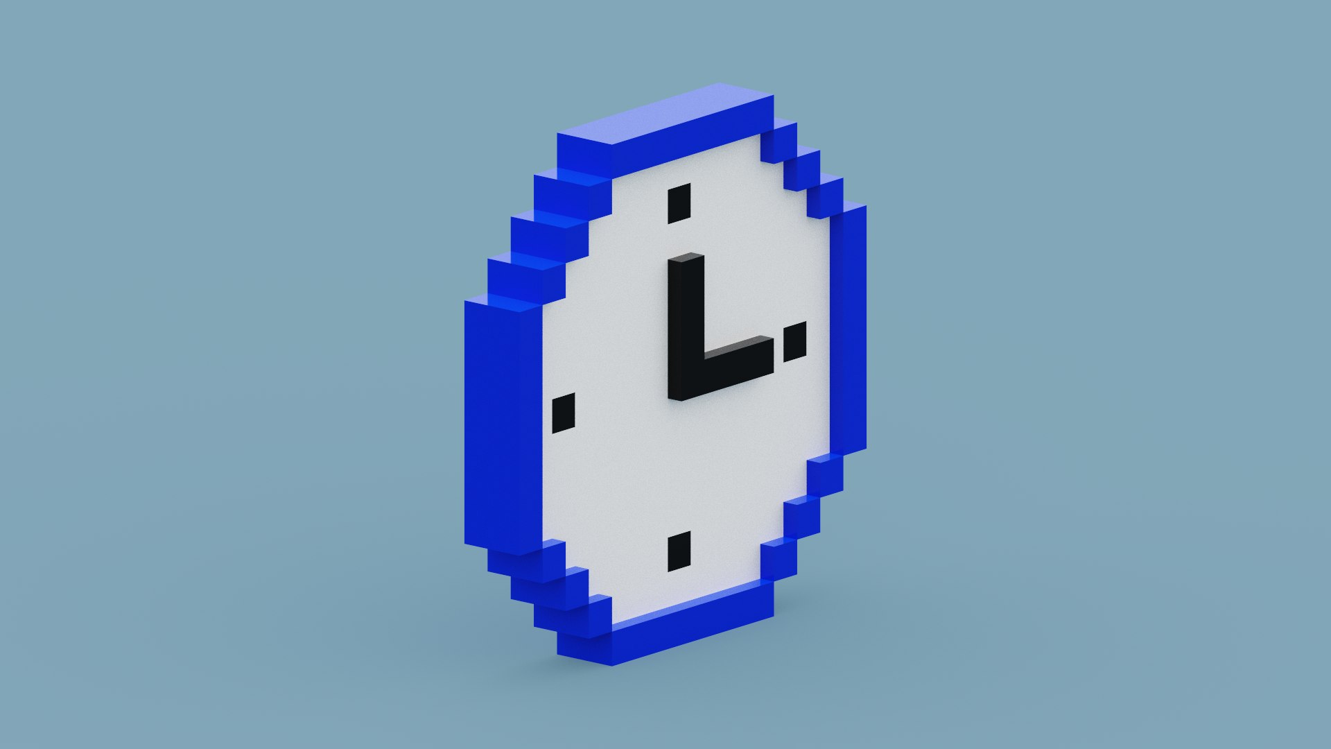 3D Voxel Blue Clock - TurboSquid 1979636