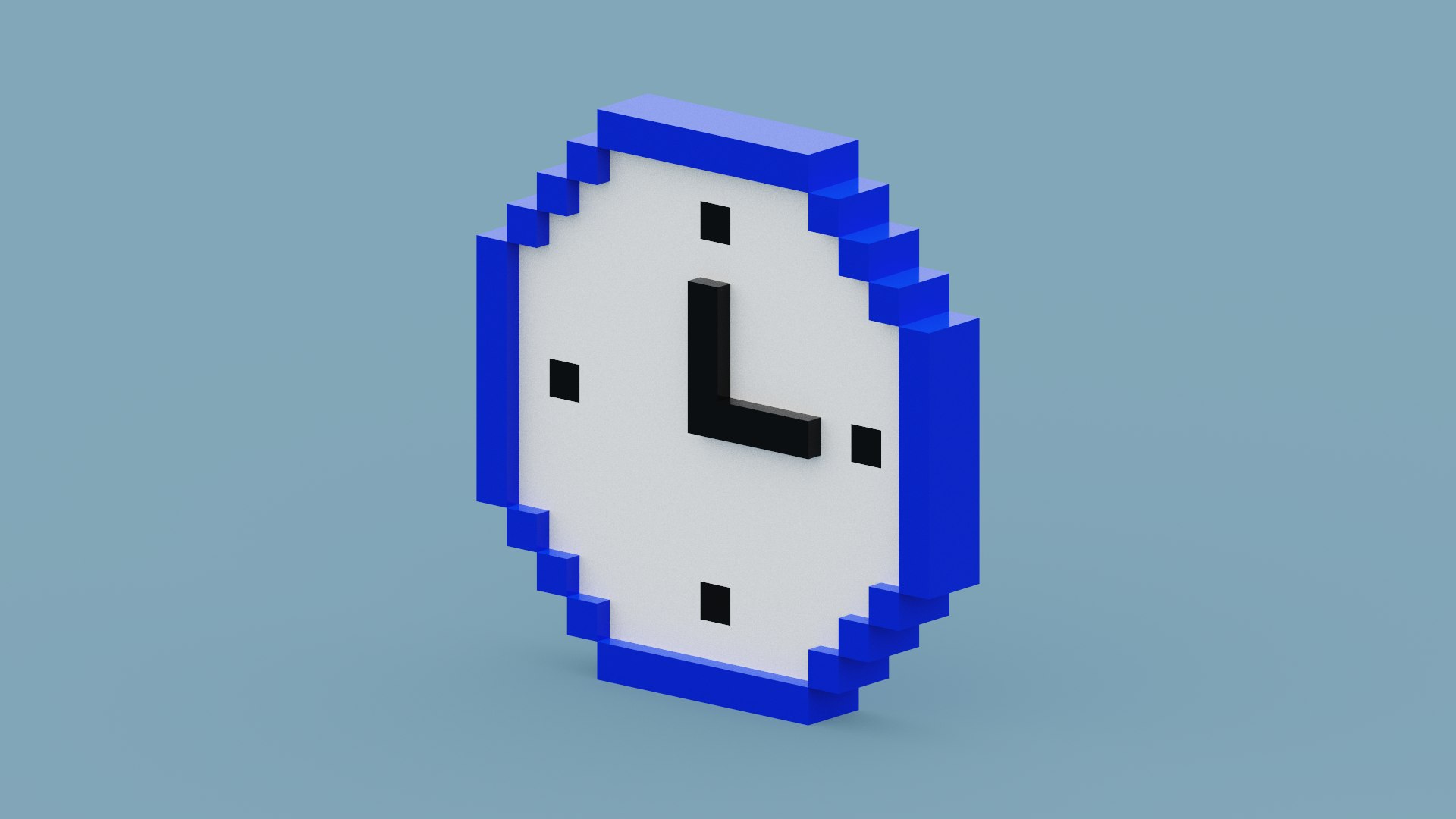 3D Voxel Blue Clock - TurboSquid 1979636