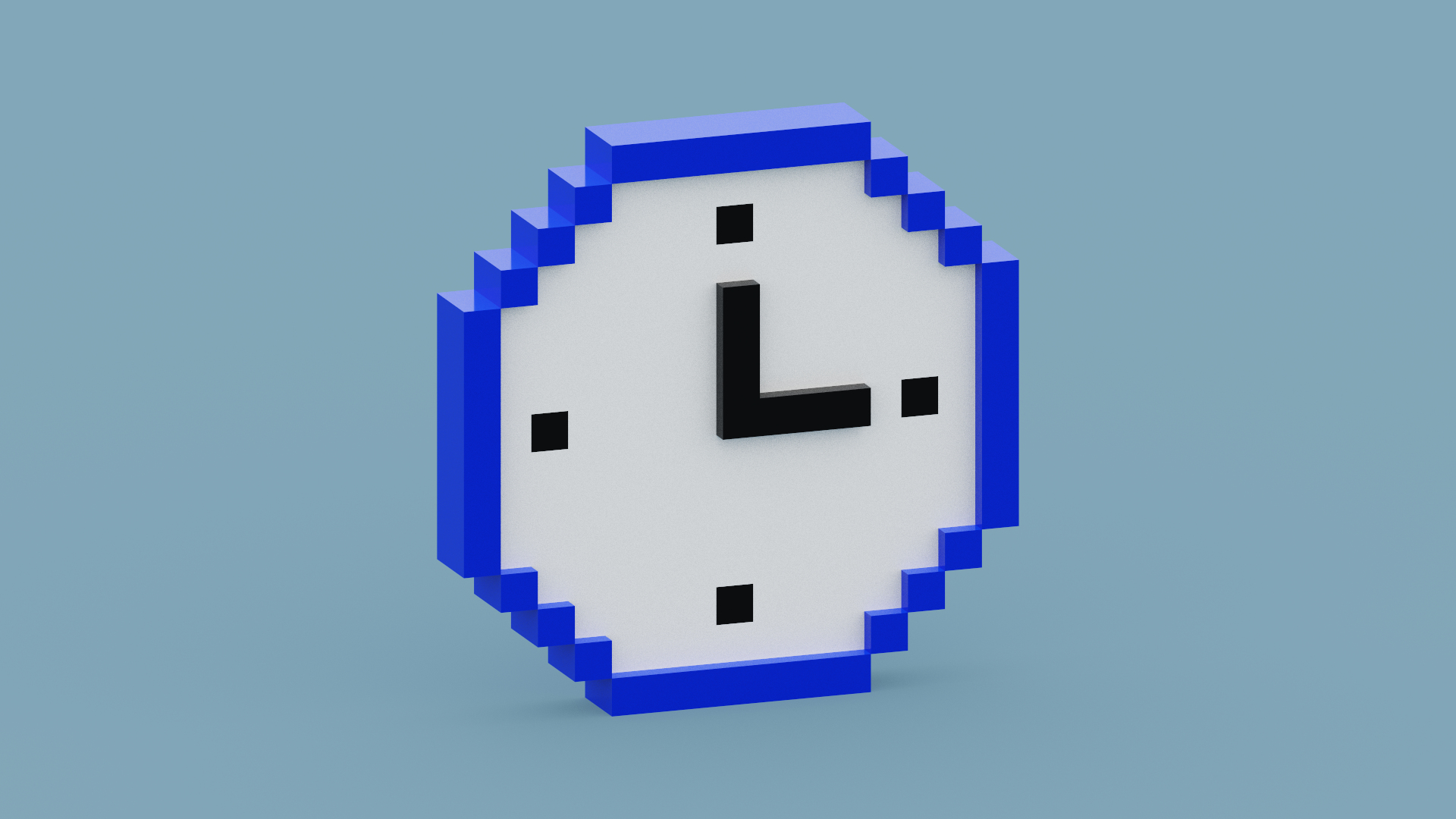 3D Voxel Blue Clock - TurboSquid 1979636
