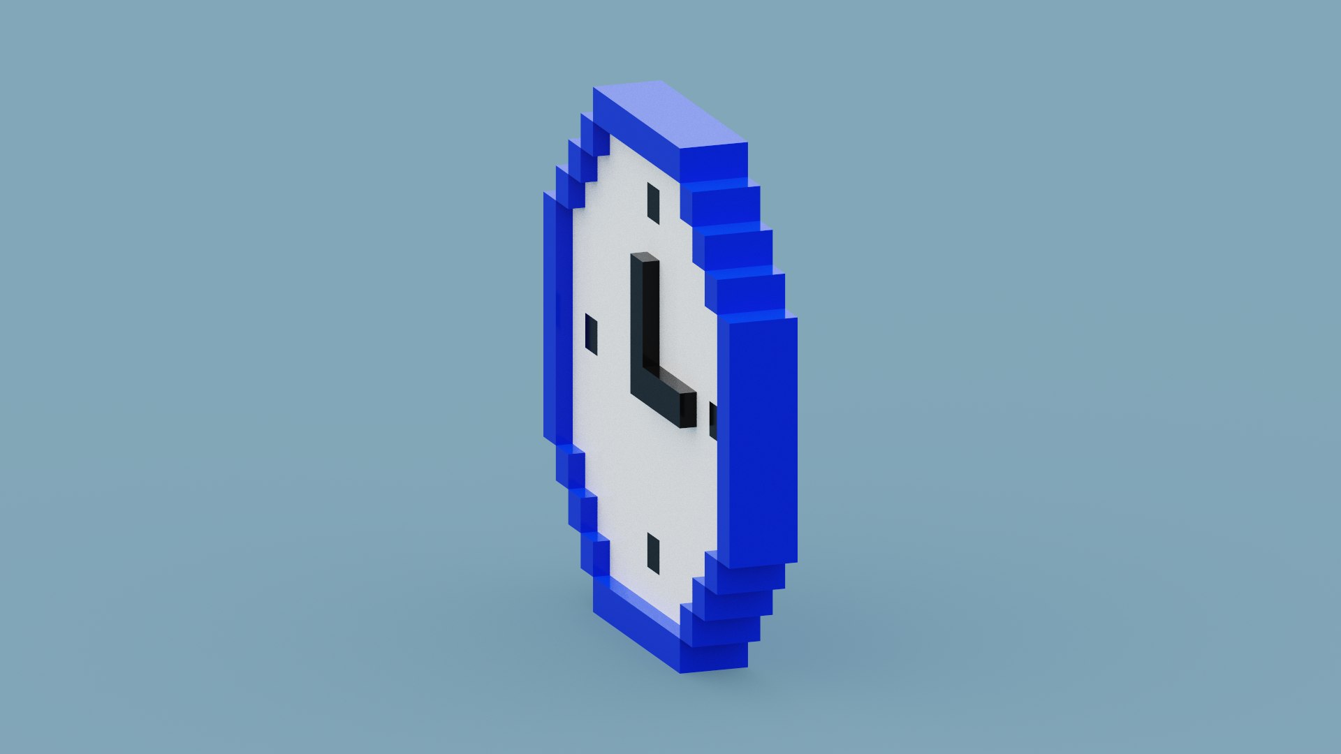 3D Voxel Blue Clock - TurboSquid 1979636