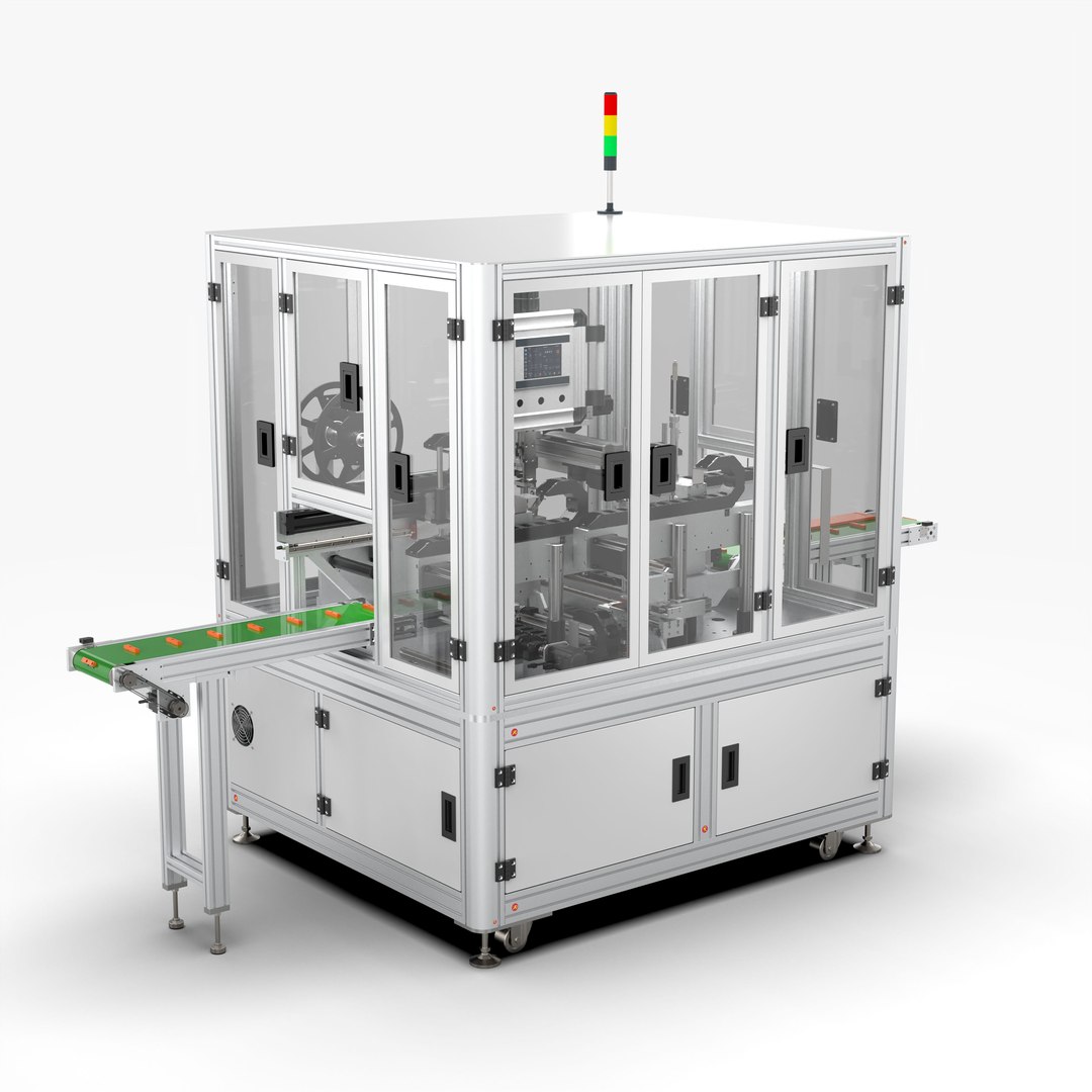Automatic Polymer Battery Shaping and Labeling Machine 3D model ...