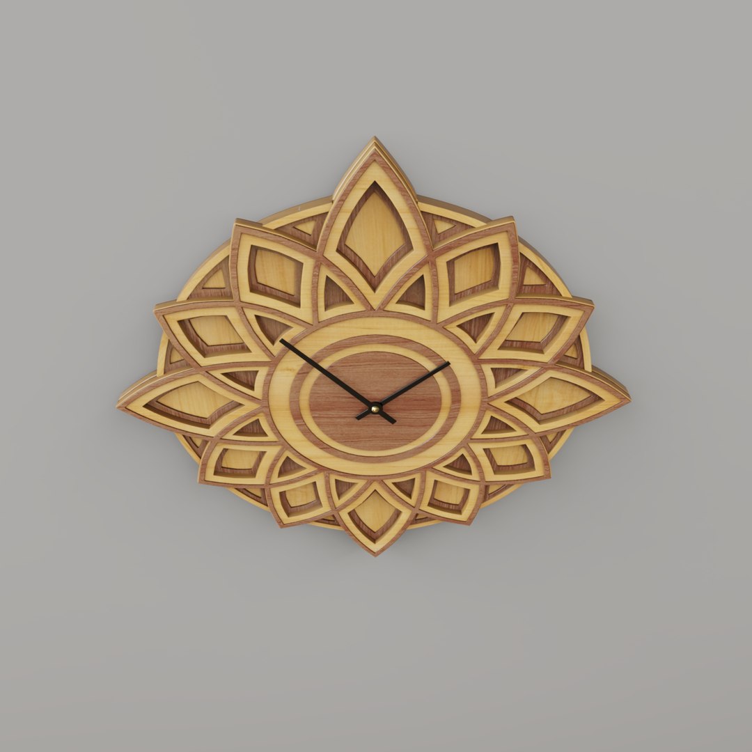 Clock Fractal Wood DIY 3D Model - TurboSquid 2165842