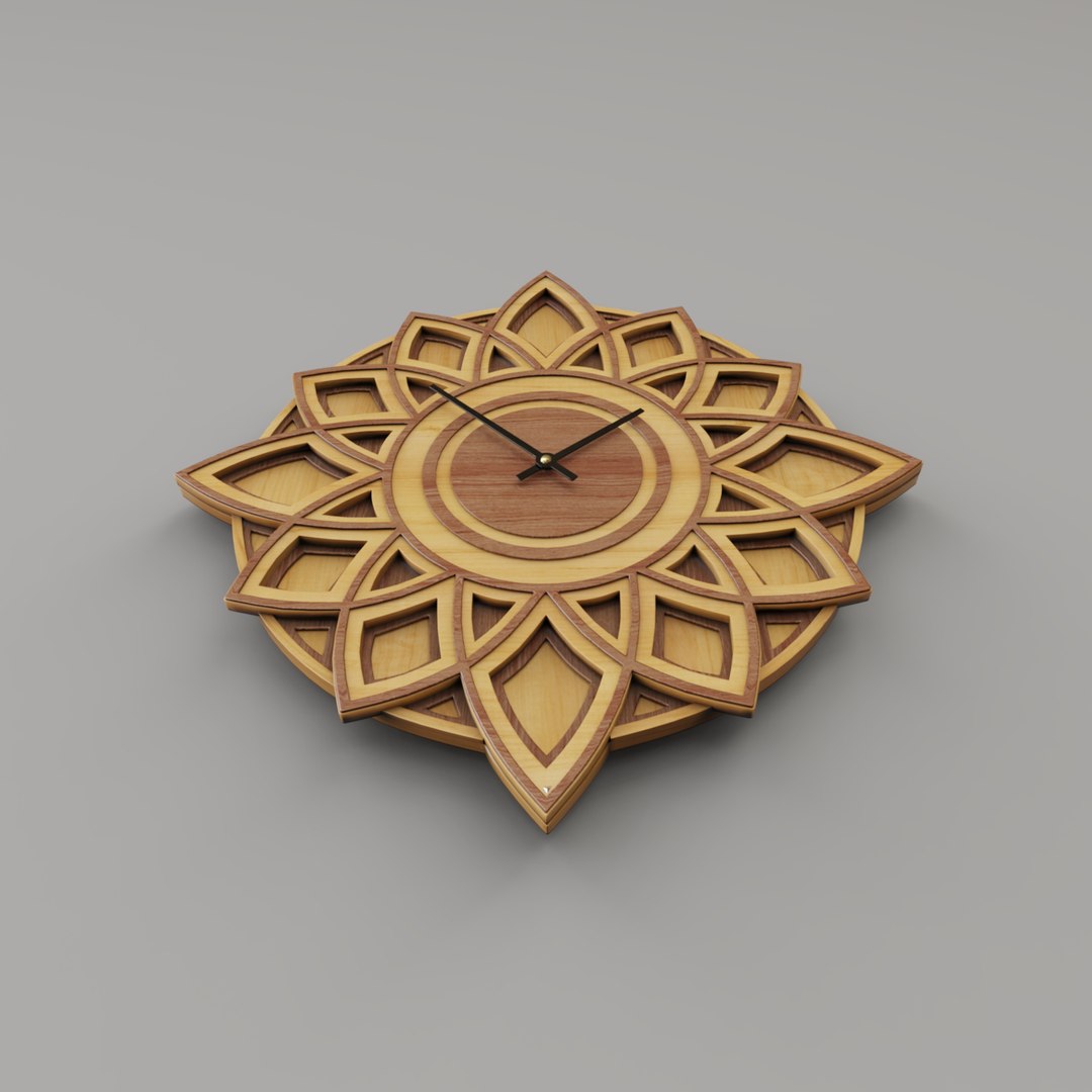 Clock Fractal Wood DIY 3D Model - TurboSquid 2165842