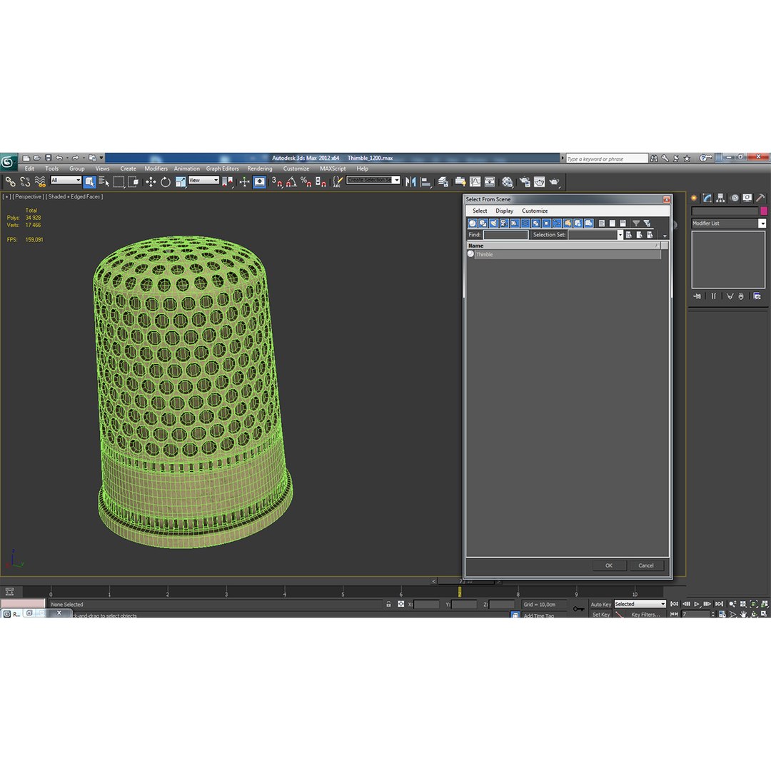 thimble modeled realistic 3d model