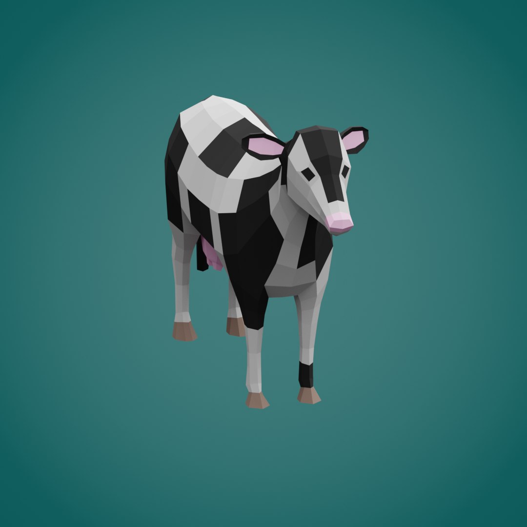 3D Stylized Lowpoly COW - TurboSquid 2185956