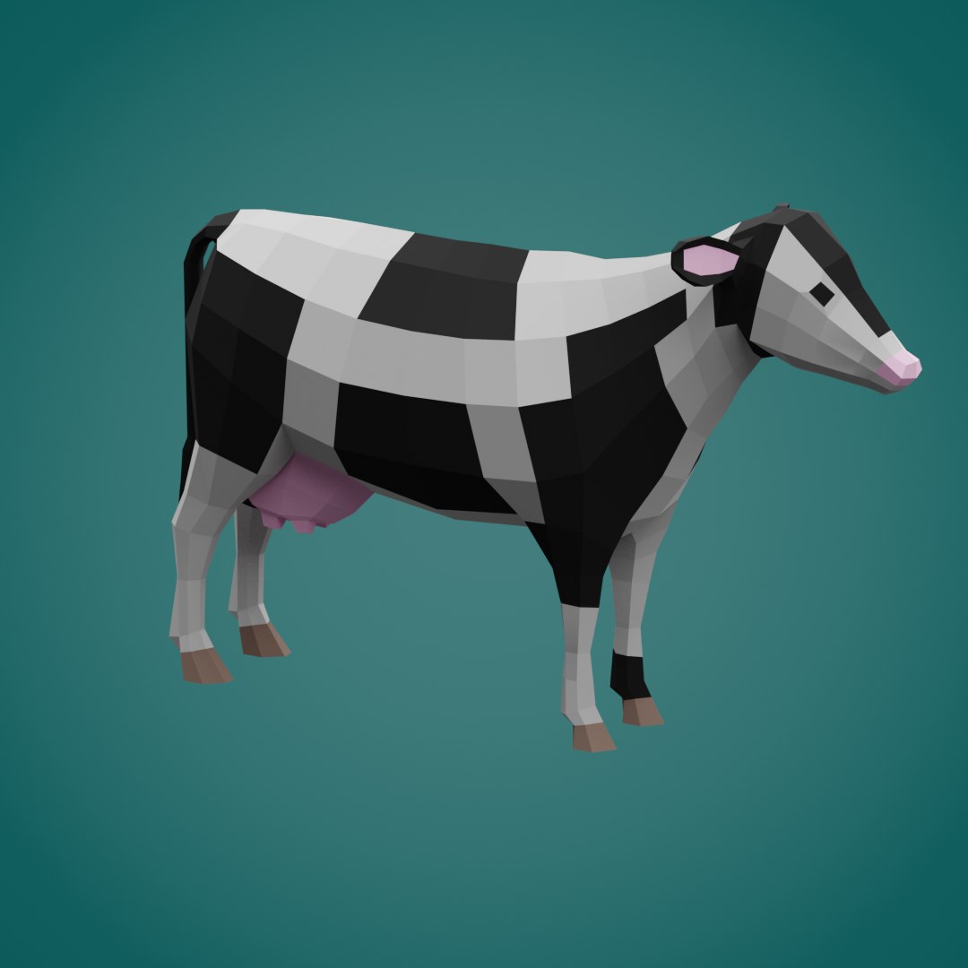 3D Stylized Lowpoly COW - TurboSquid 2185956