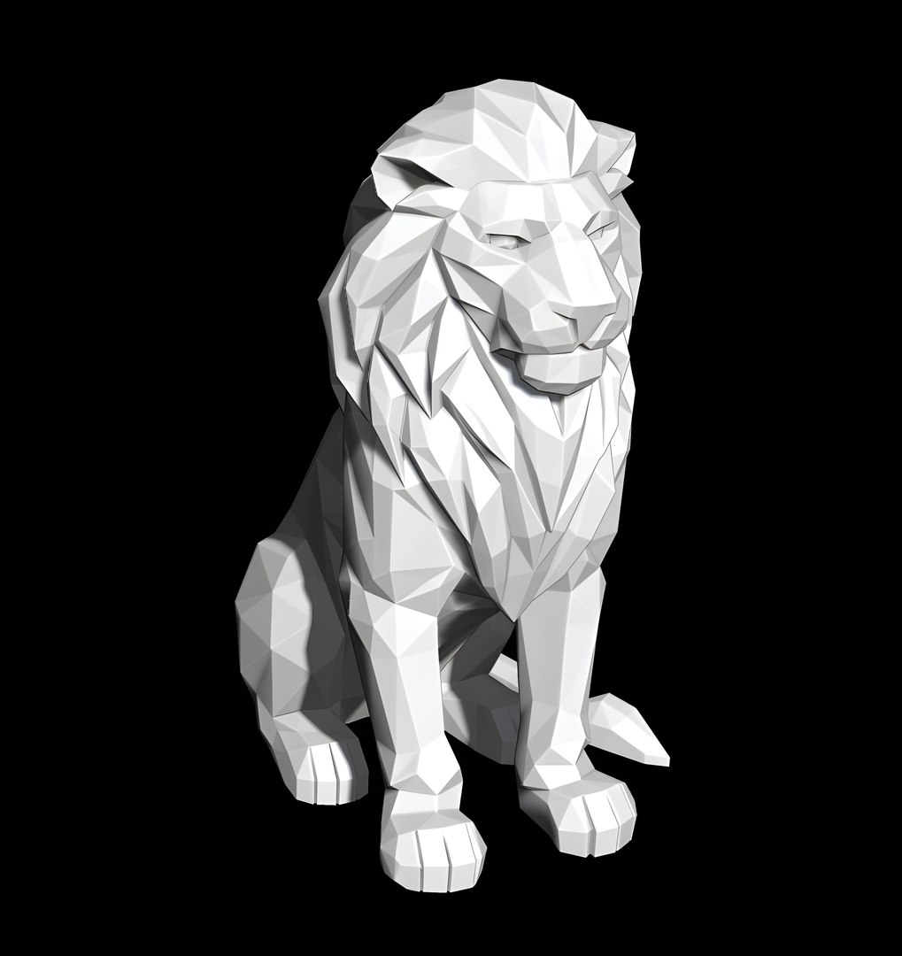 Lion StatueLow Poly Lion Statue STL Model - TurboSquid 2427787