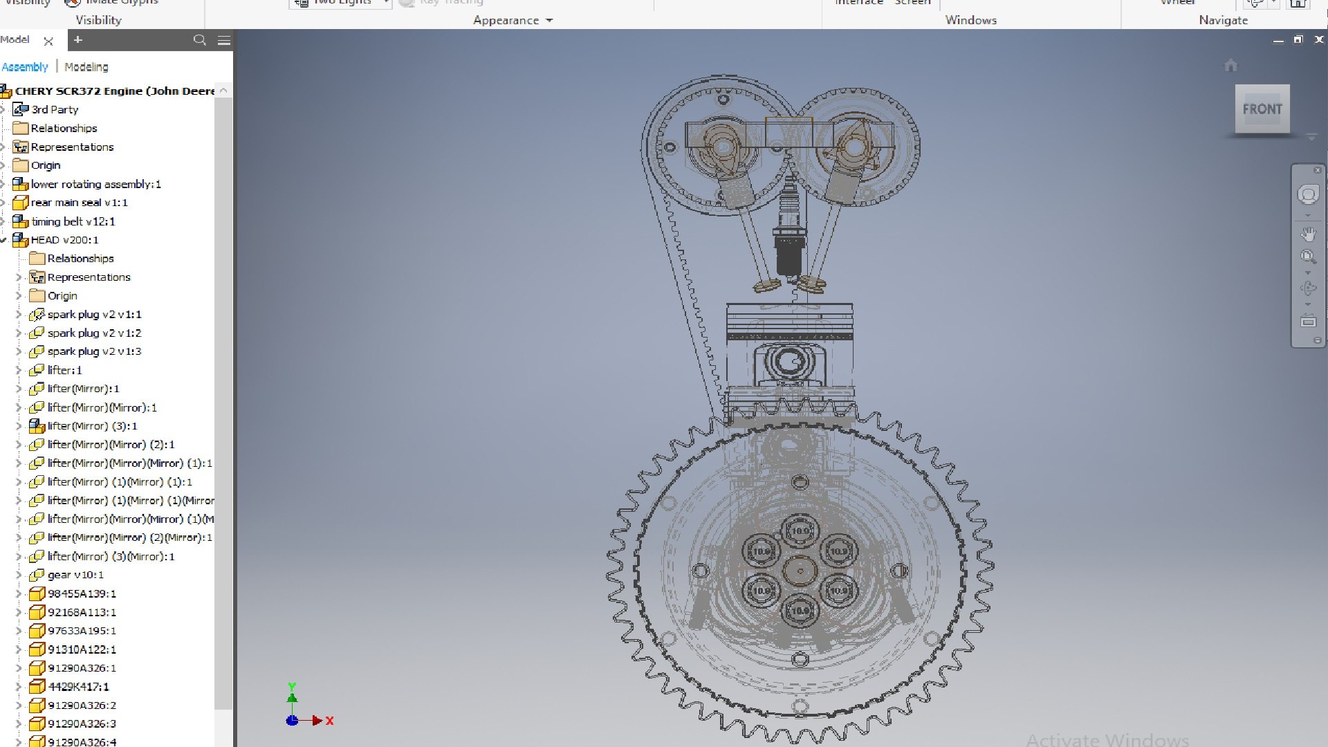 3D 3 Engine Piston And Crankshaft CHERY SCR372 - TurboSquid 1796912