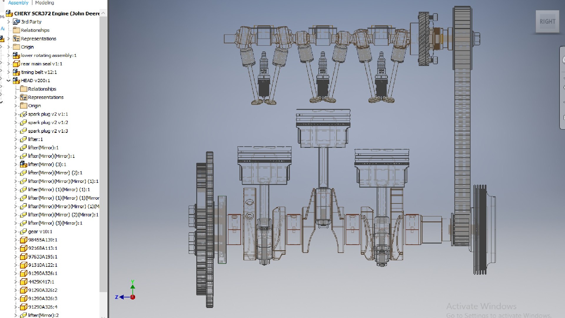 3D 3 Engine Piston And Crankshaft CHERY SCR372 - TurboSquid 1796912