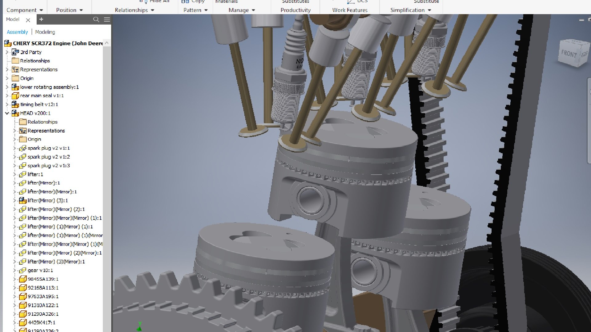 3D 3 Engine Piston And Crankshaft CHERY SCR372 - TurboSquid 1796912