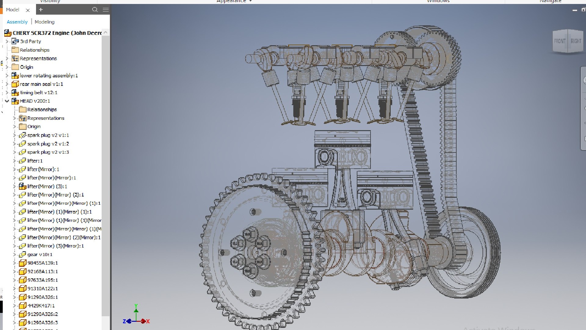 3D 3 Engine Piston And Crankshaft CHERY SCR372 - TurboSquid 1796912