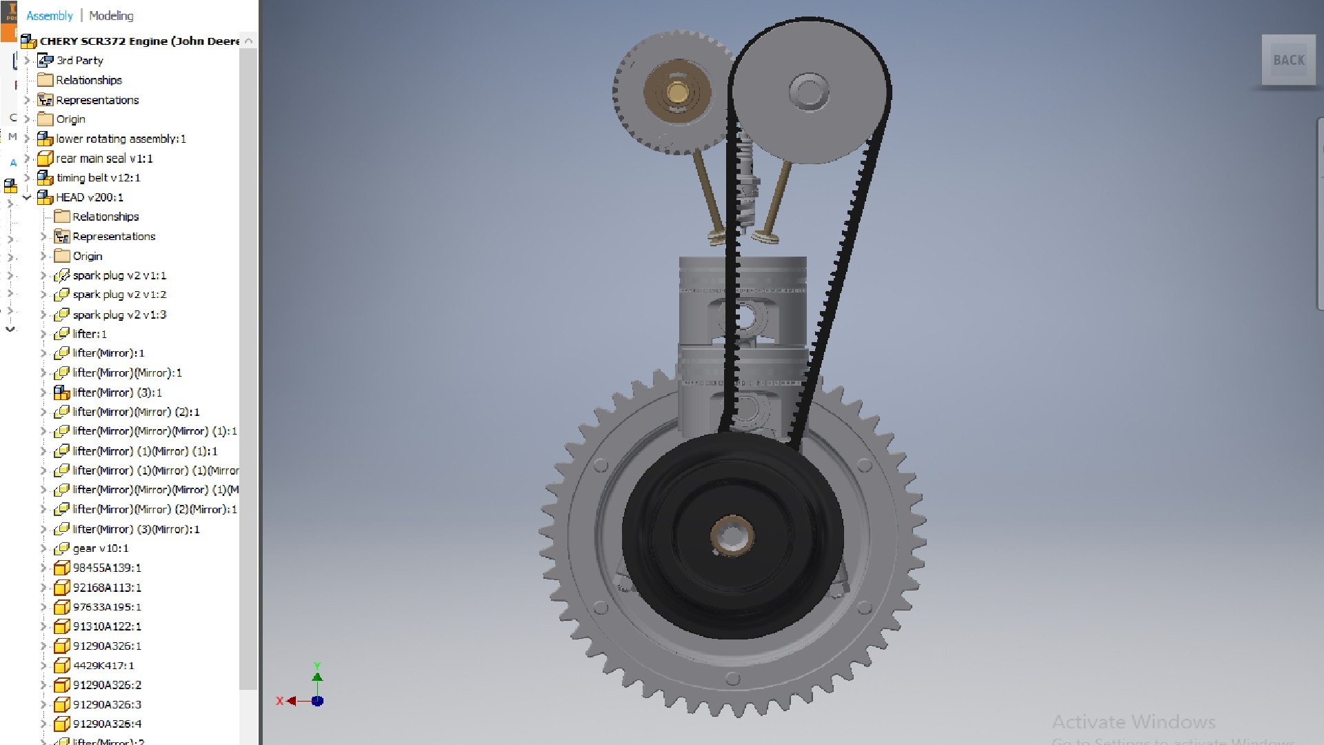 3D 3 Engine Piston And Crankshaft CHERY SCR372 - TurboSquid 1796912